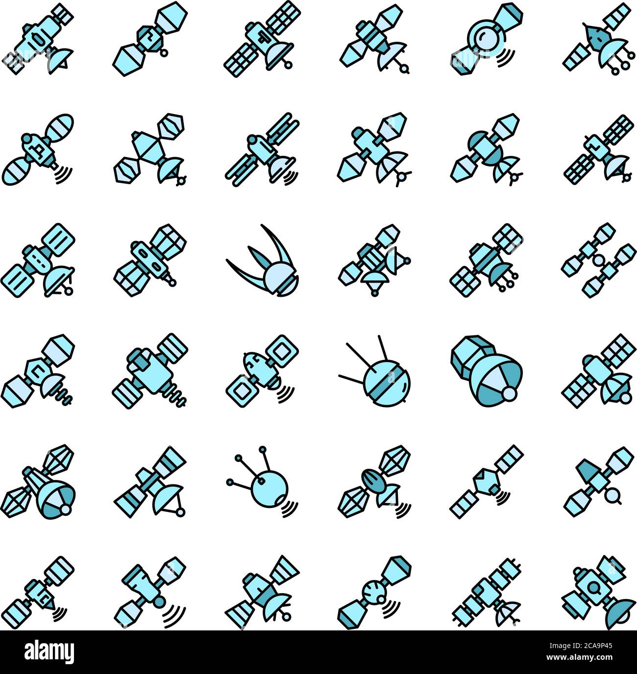 Satellite icons set vector flat Stock Vector Image & Art - Alamy
