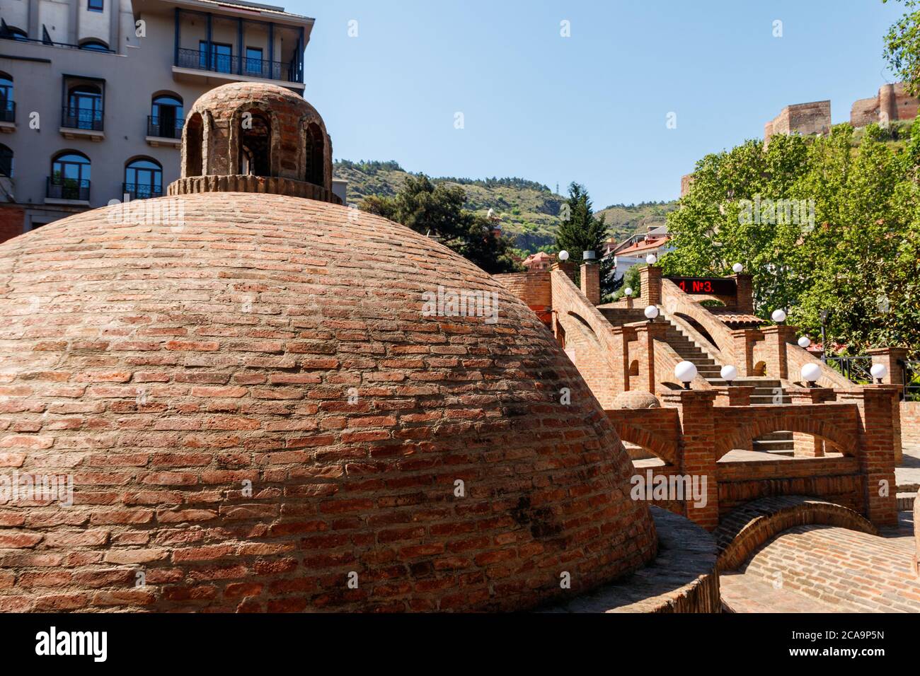 Sulfur baths in the Abanotubani district of Tbilisi, Georgia Stock ...