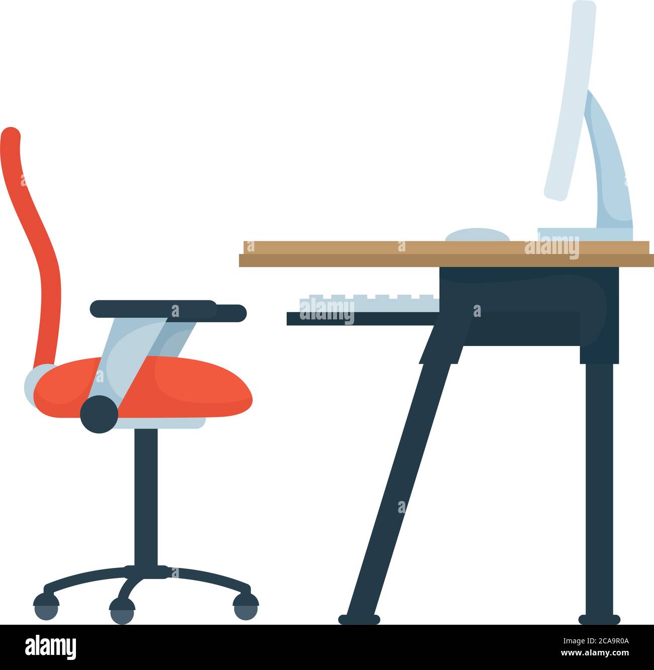 office workplace with desktop scene vector illustration design Stock ...