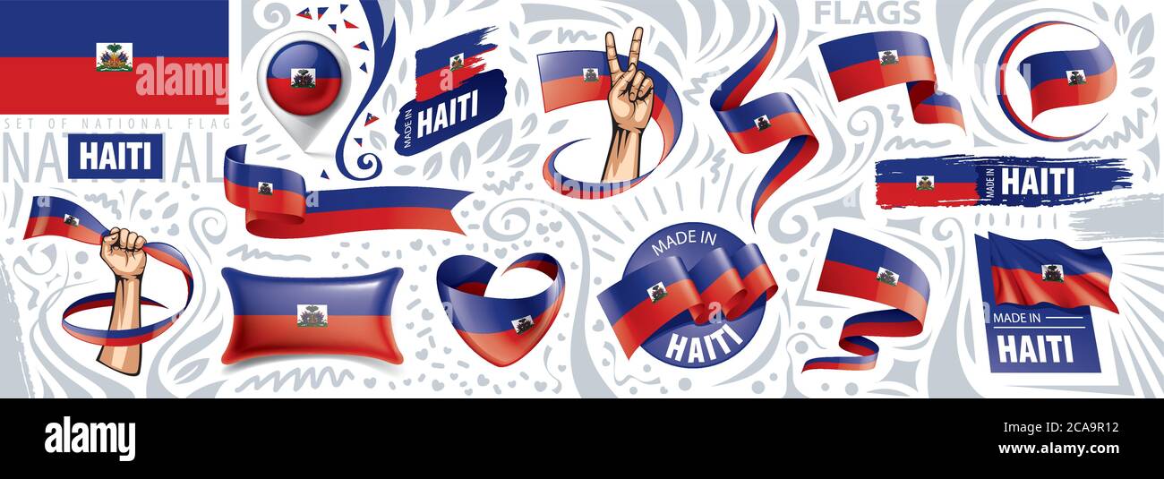 Vector set of the national flag of Haiti in various creative designs ...