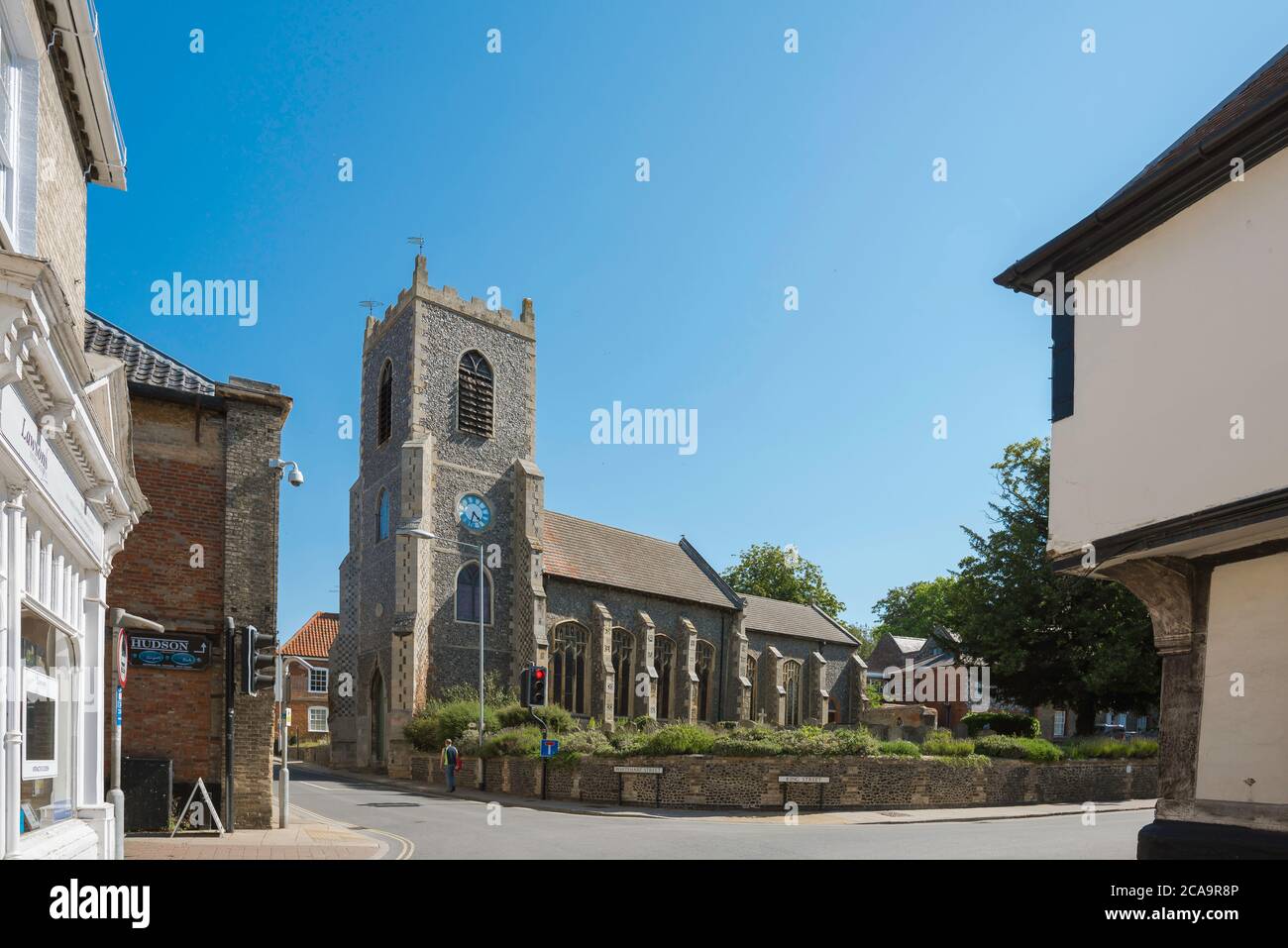 Thetford Norfolk UK, view in summer of St Peter's Church sited at the ...