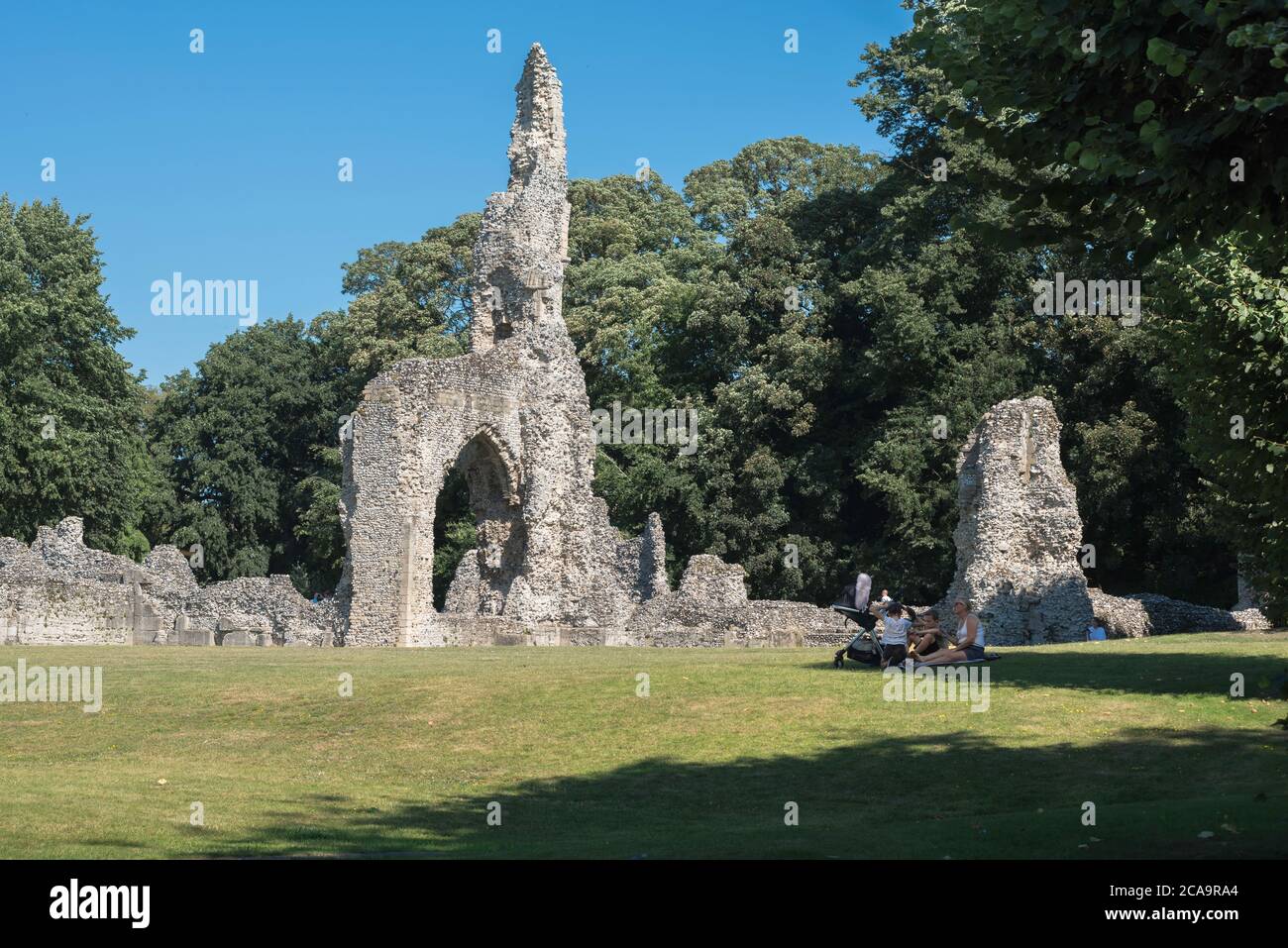 Thetford Priory Norfolk, view of the ruins of Thetford Priory, a ...