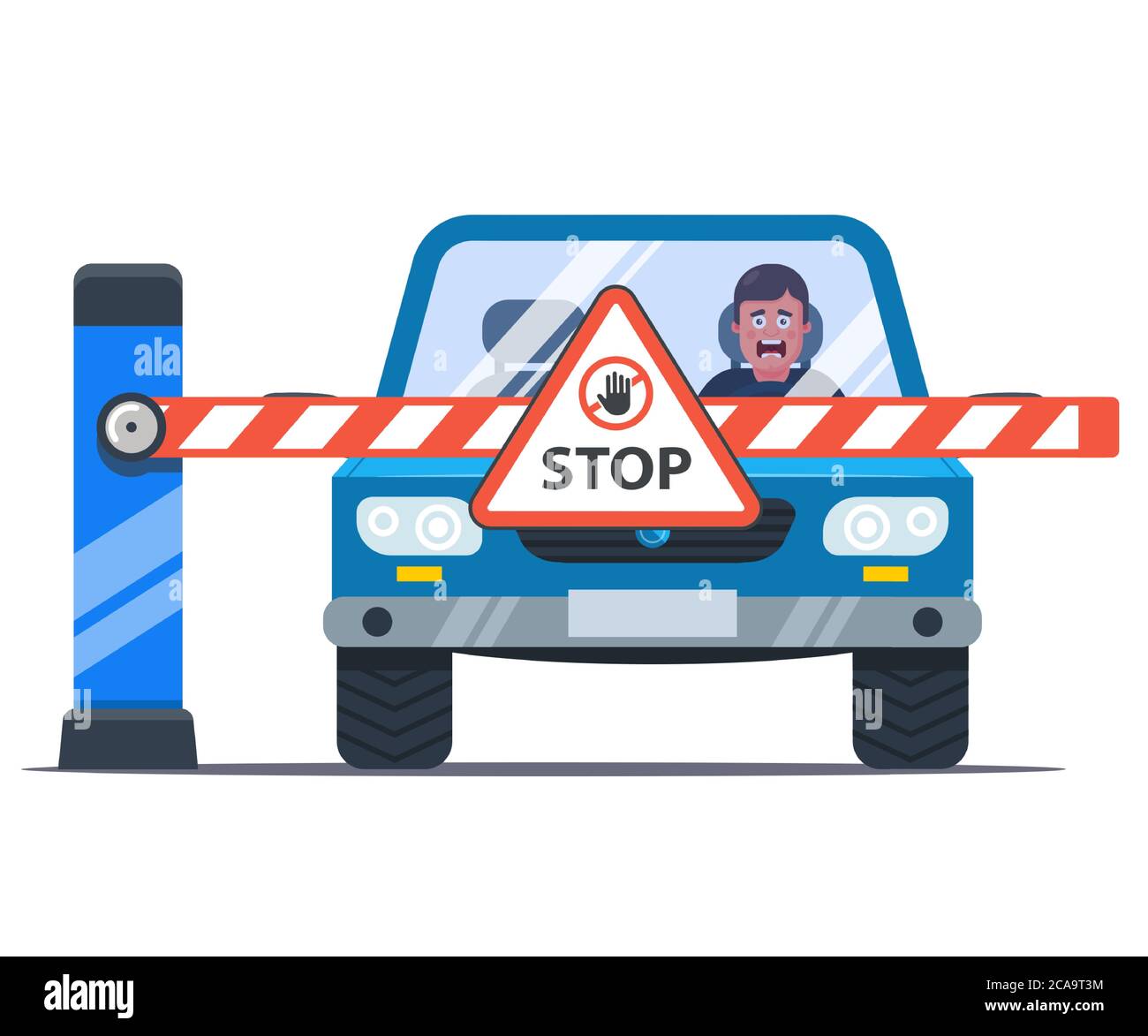 Car blocks way Stock Vector Images - Alamy