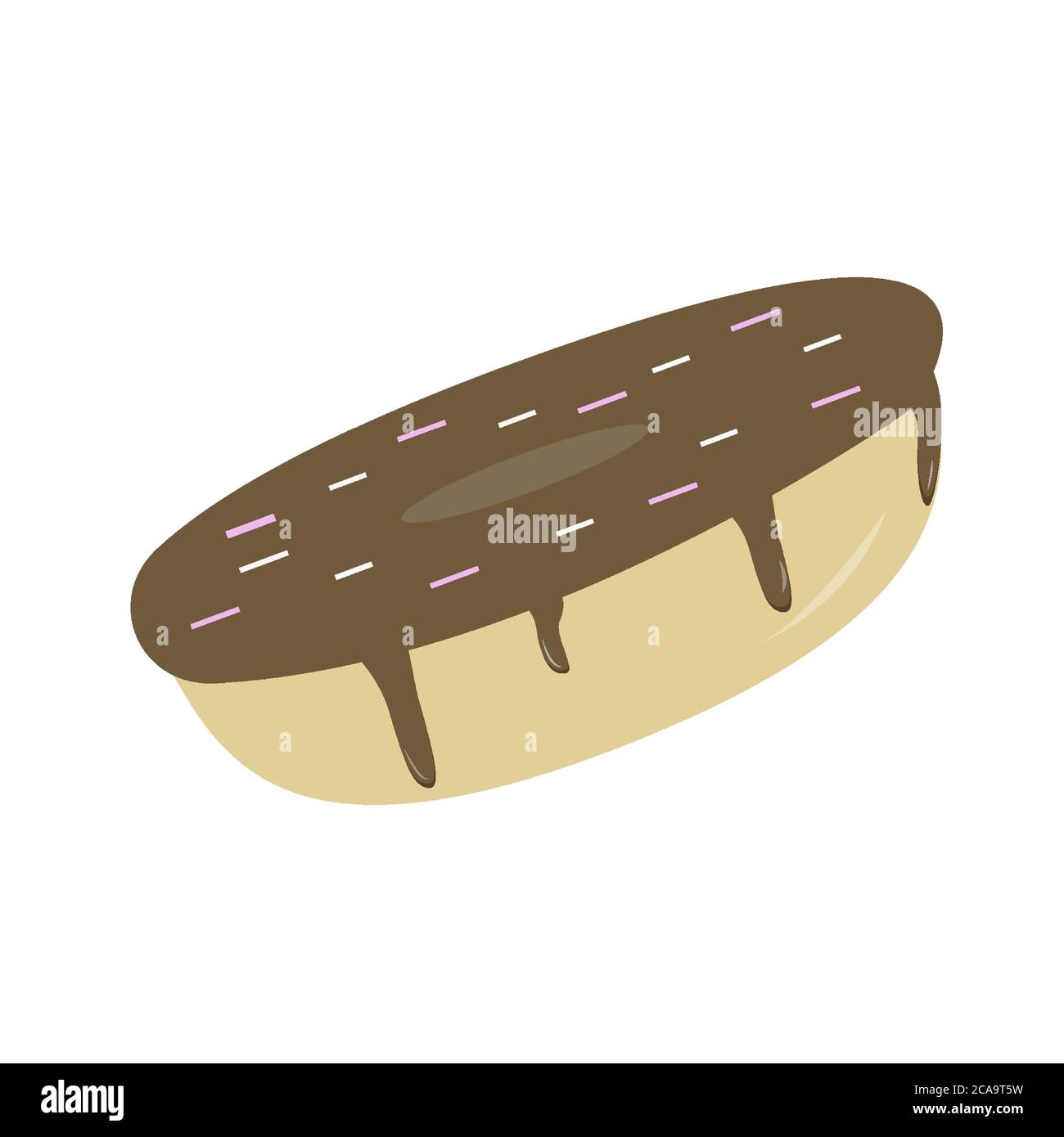 Donut with cream. Chocolate donut in flat style vector illustration for ...