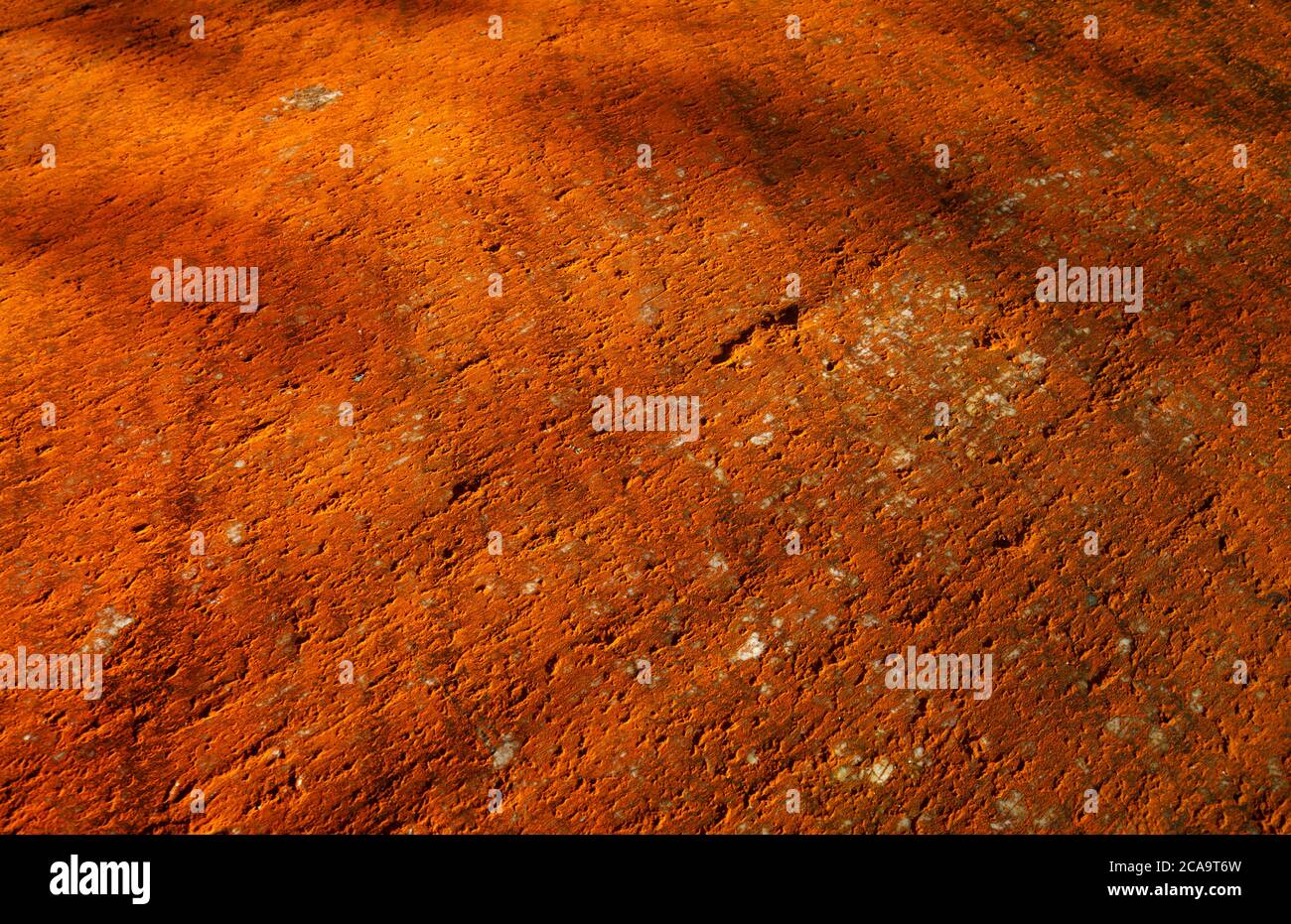 Bedrock surface colored red by Trentepohlia Iolithus algae , Finland ...