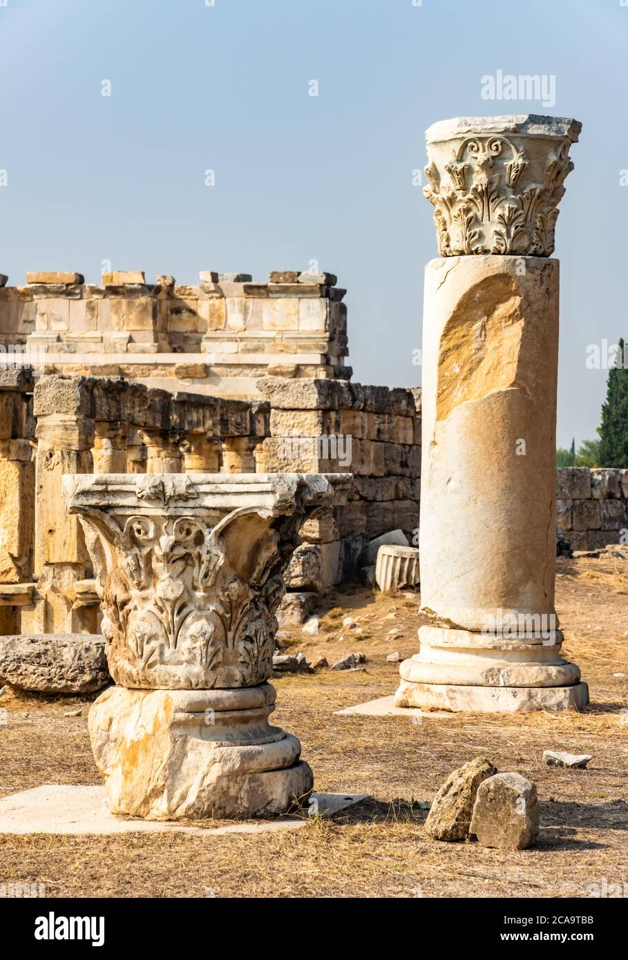 Hierapolis ancient city ruins Pamukkale Turkey. UNESCO world heritage ...