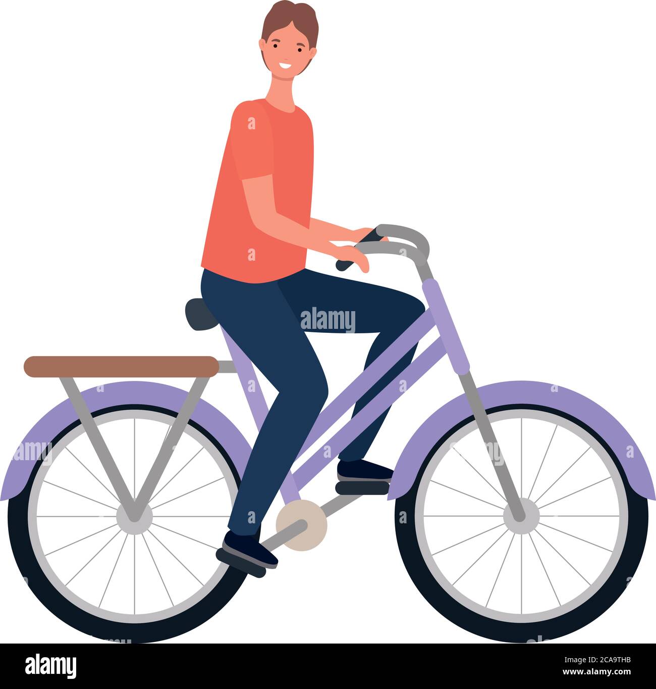man cartoon riding bike design, Outdoor activity theme Vector ...