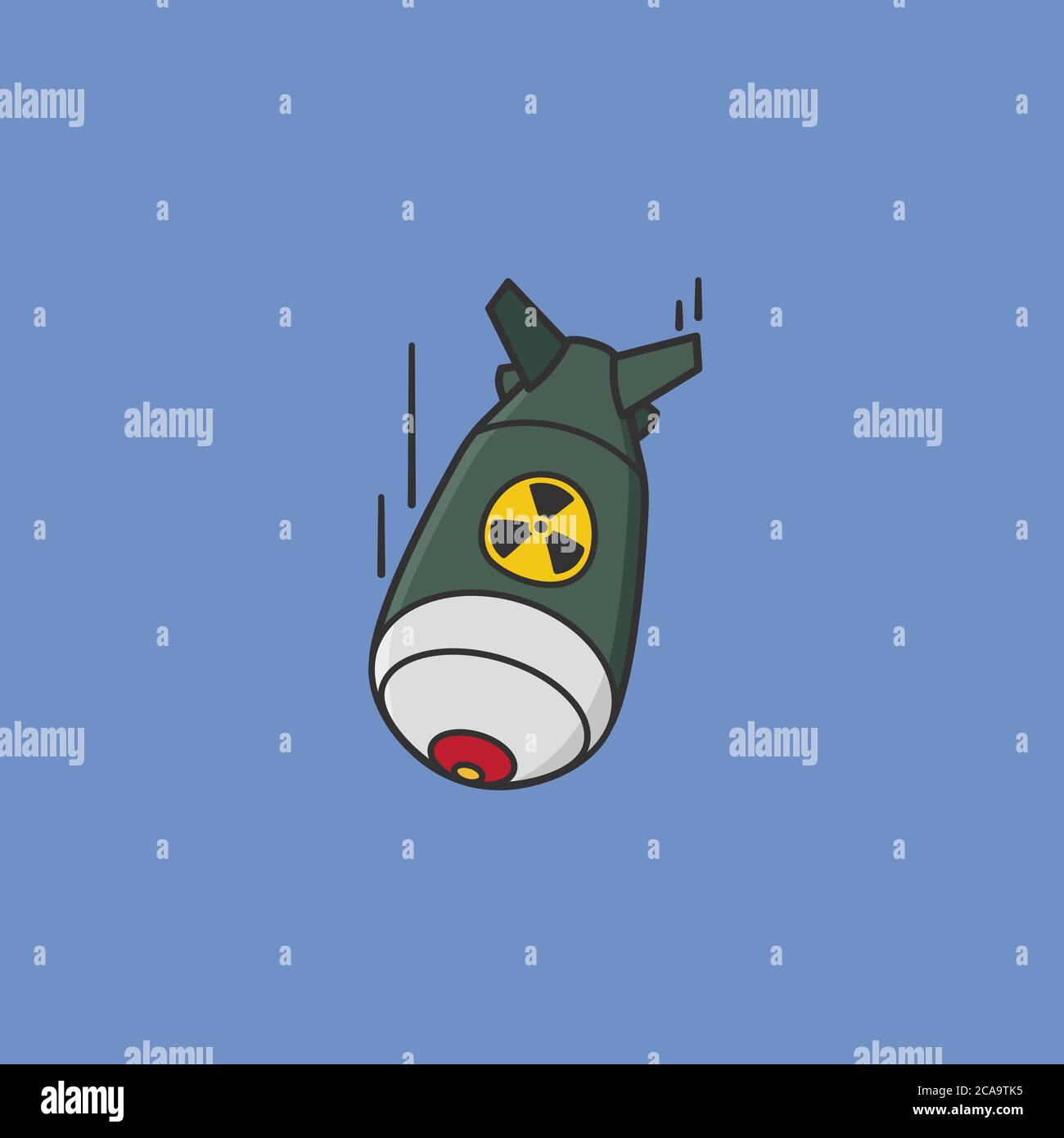 Fat man nuclear bomb vector illustration for Hiroshima Day on August 6 ...