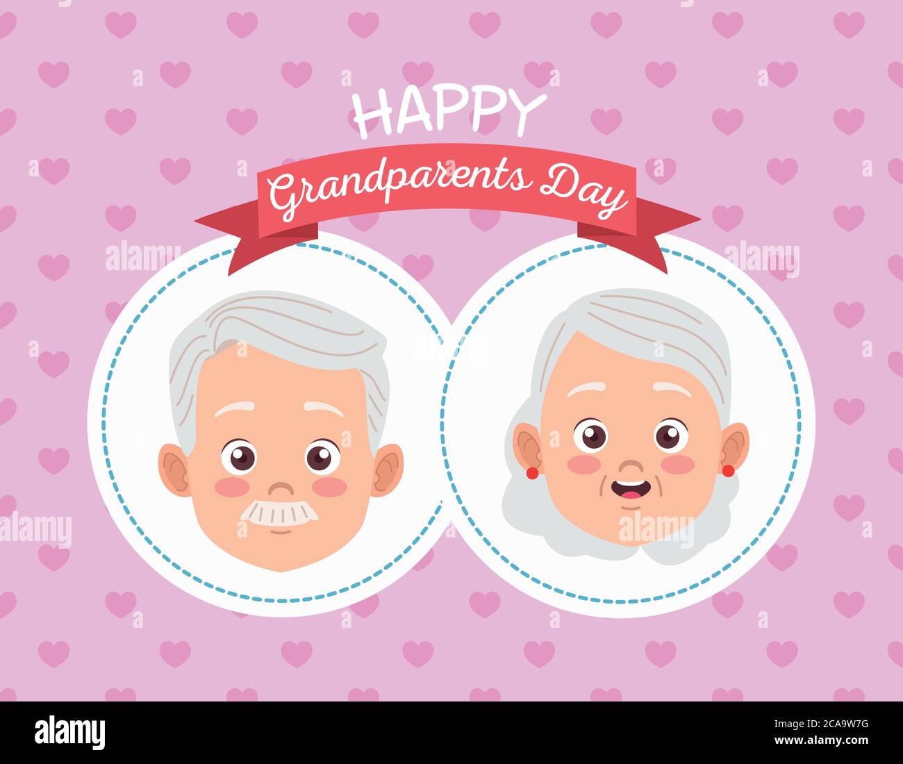 happy grandparents day card with old couple vector illustration design ...