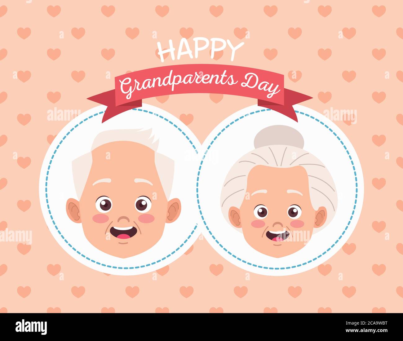 happy grandparents day card with old couple vector illustration design ...
