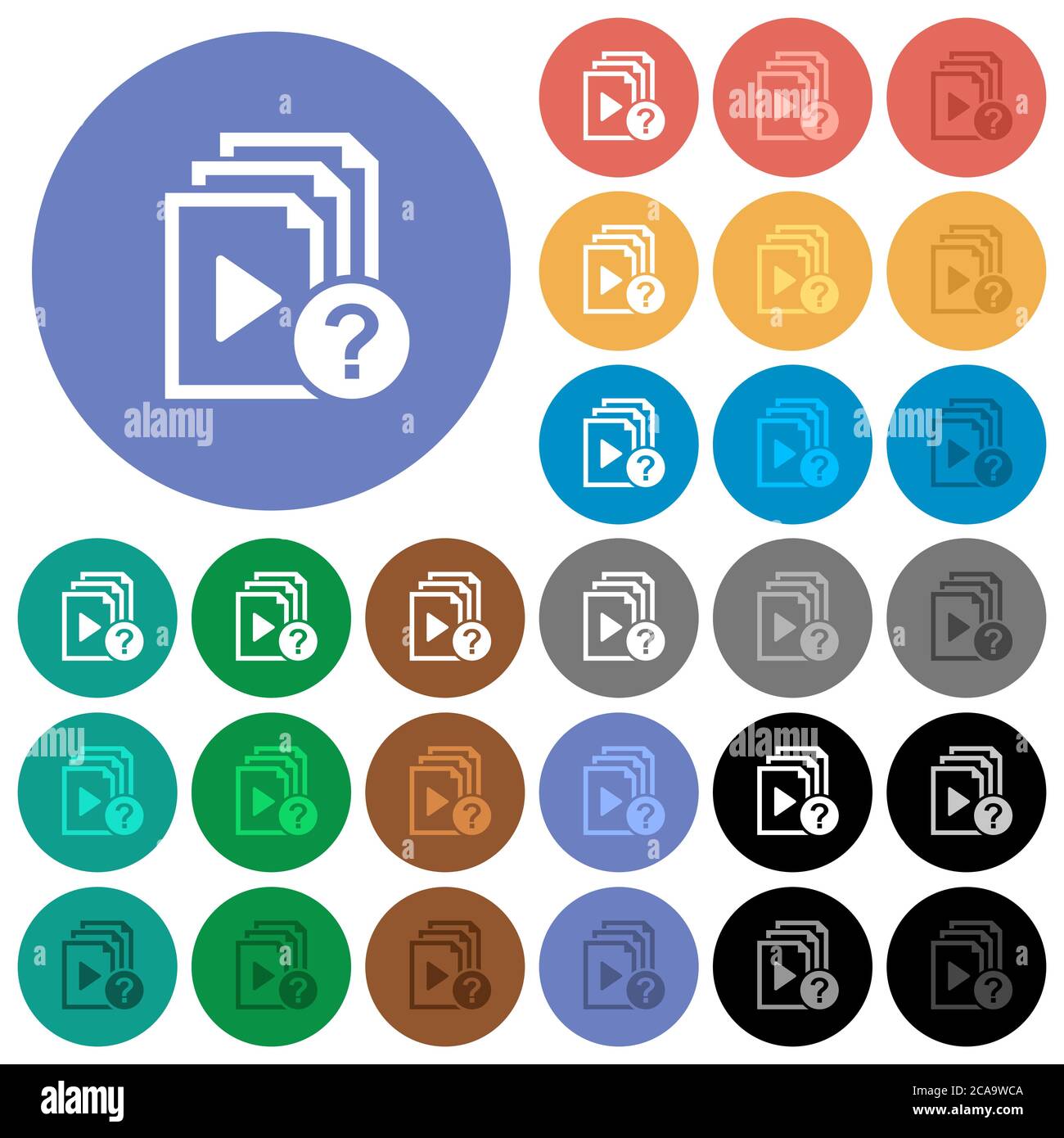 Unknown playlist multi colored flat icons on round backgrounds ...
