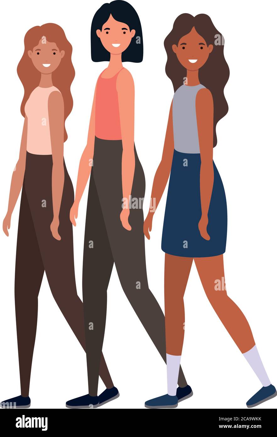 women avatars cartoons design, Woman girl female person and people ...
