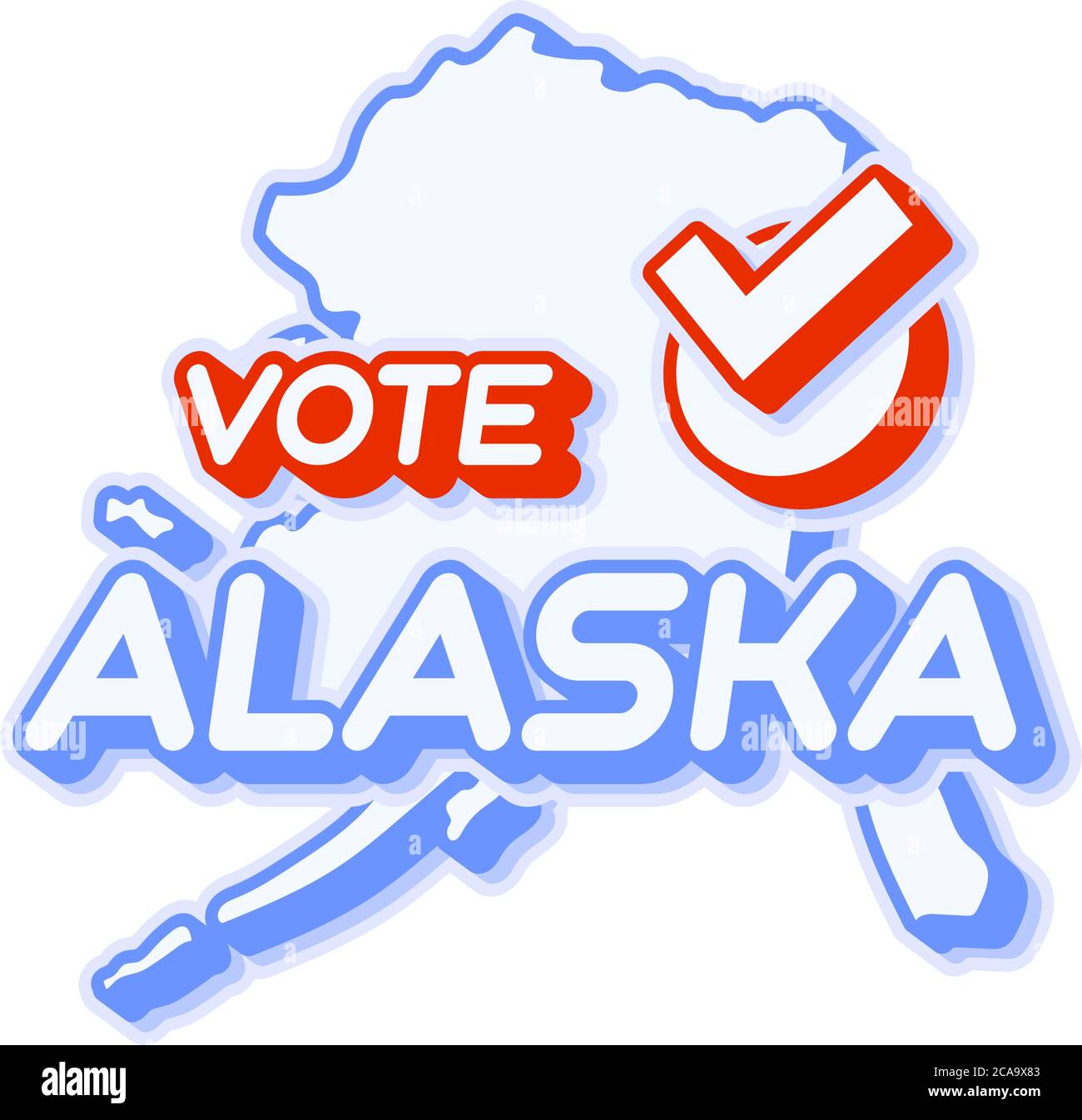Presidential vote in Alaska USA 2020 vector illustration. State map ...
