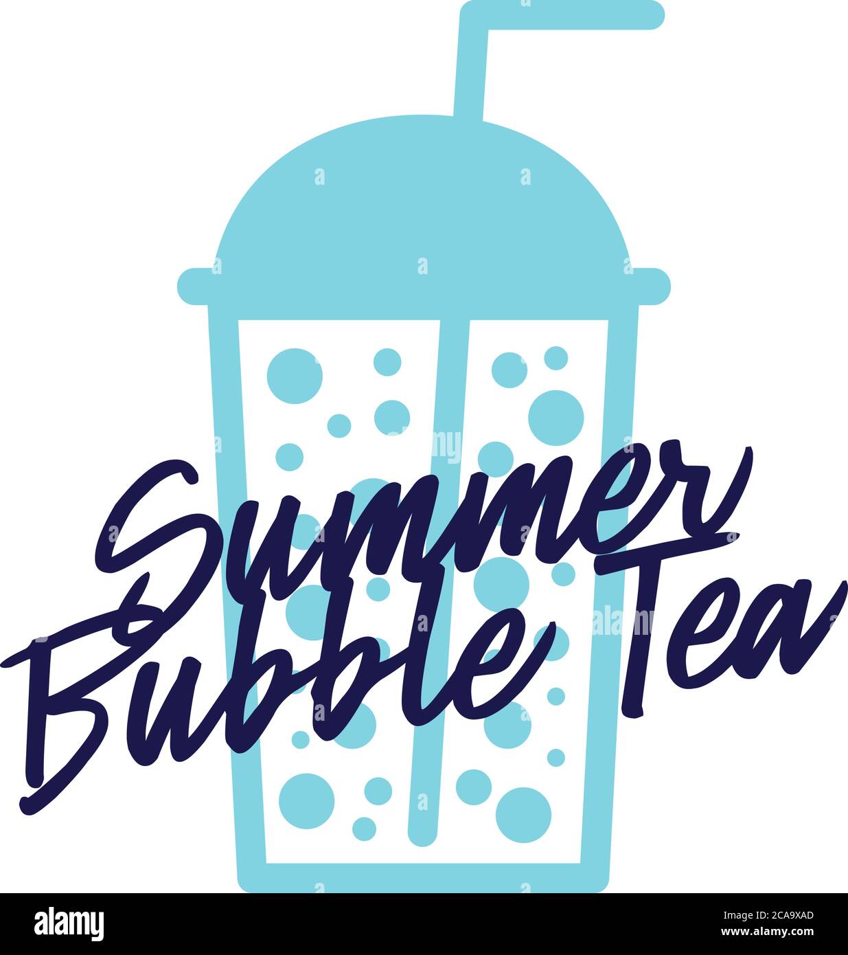 Bubble Tea in plastic glass flat vector icon isolated on white ...