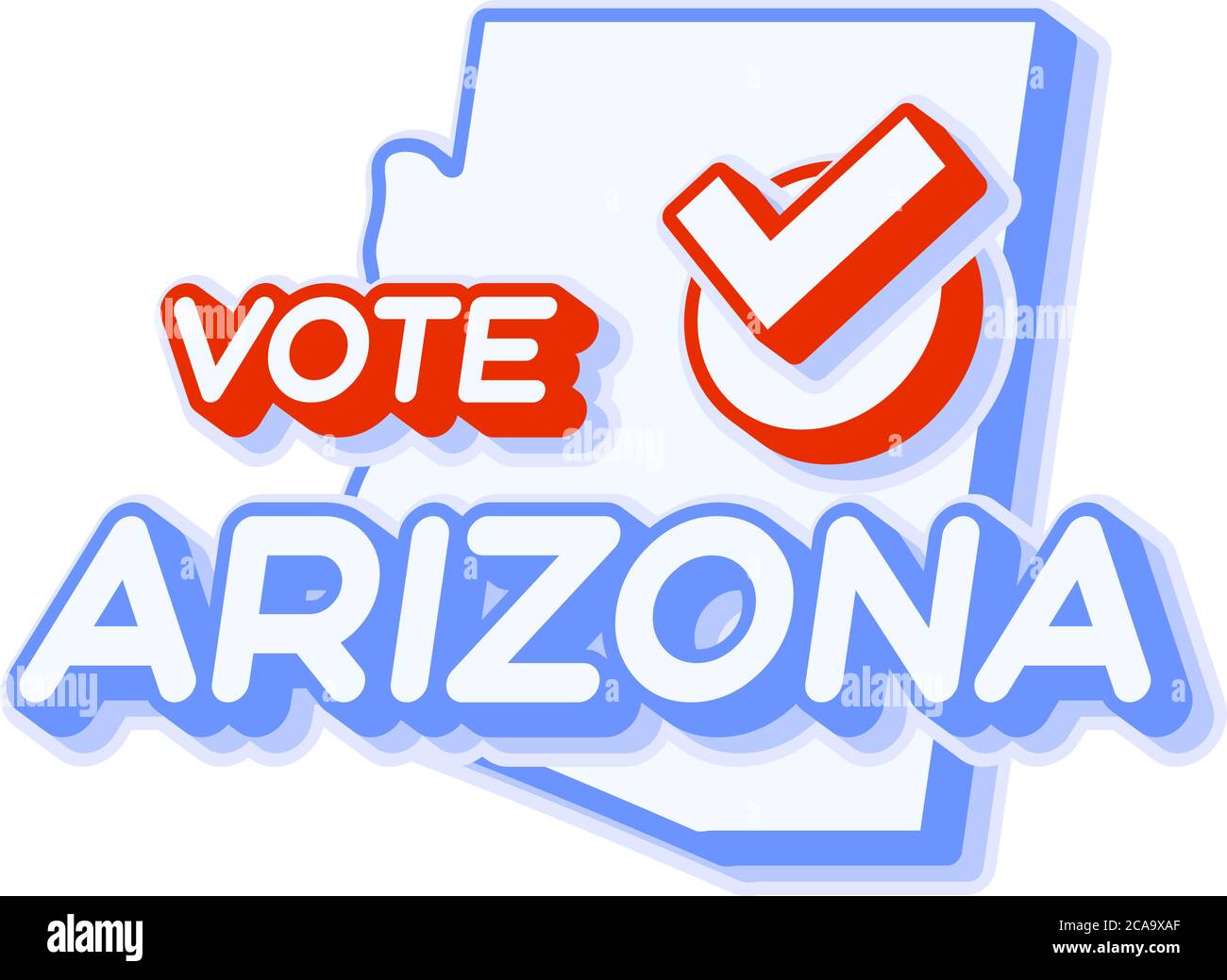 Presidential vote in Arizona USA 2020 vector illustration. State map ...