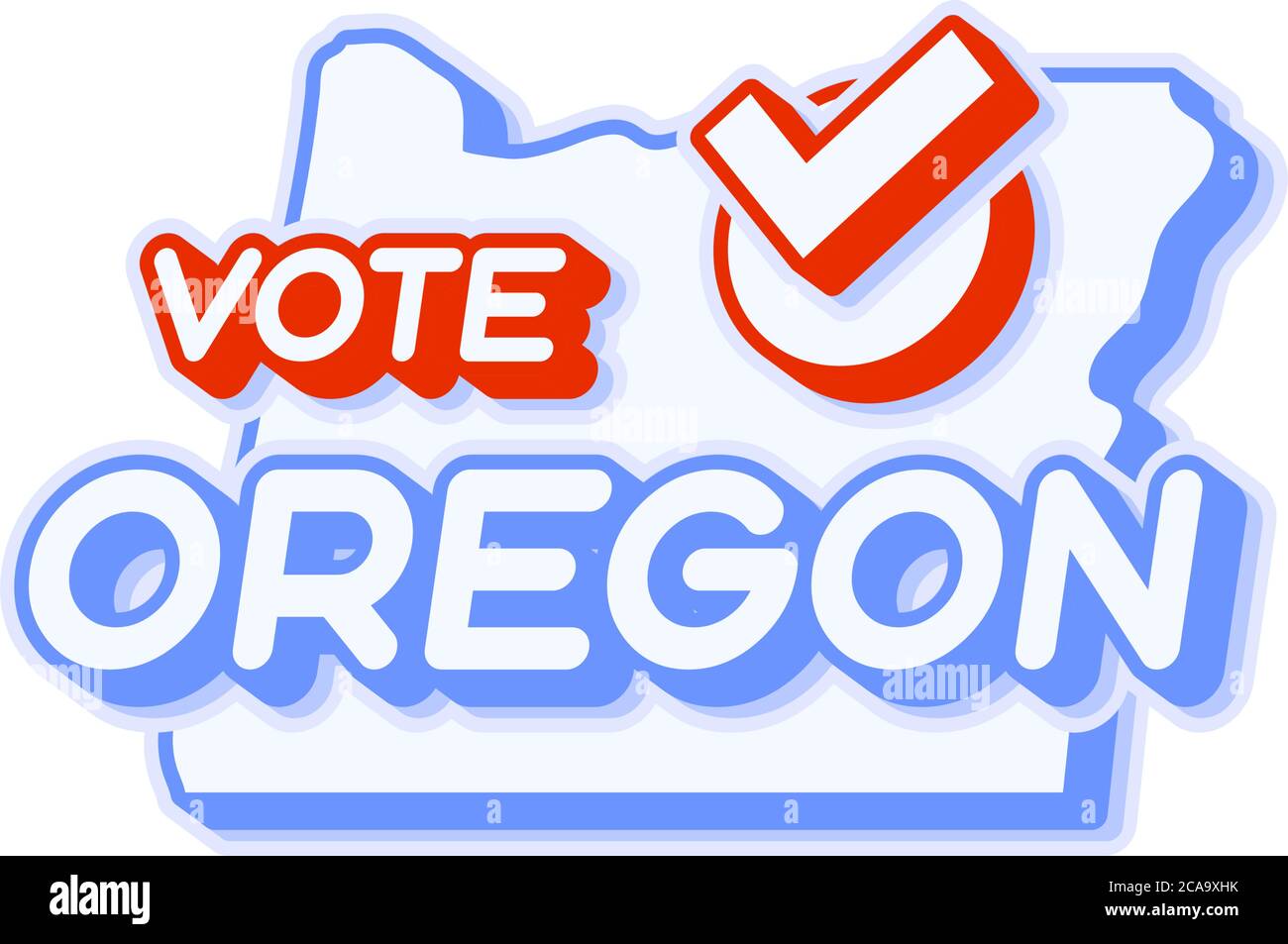 Presidential vote in Oregon USA 2020 vector illustration. State map ...