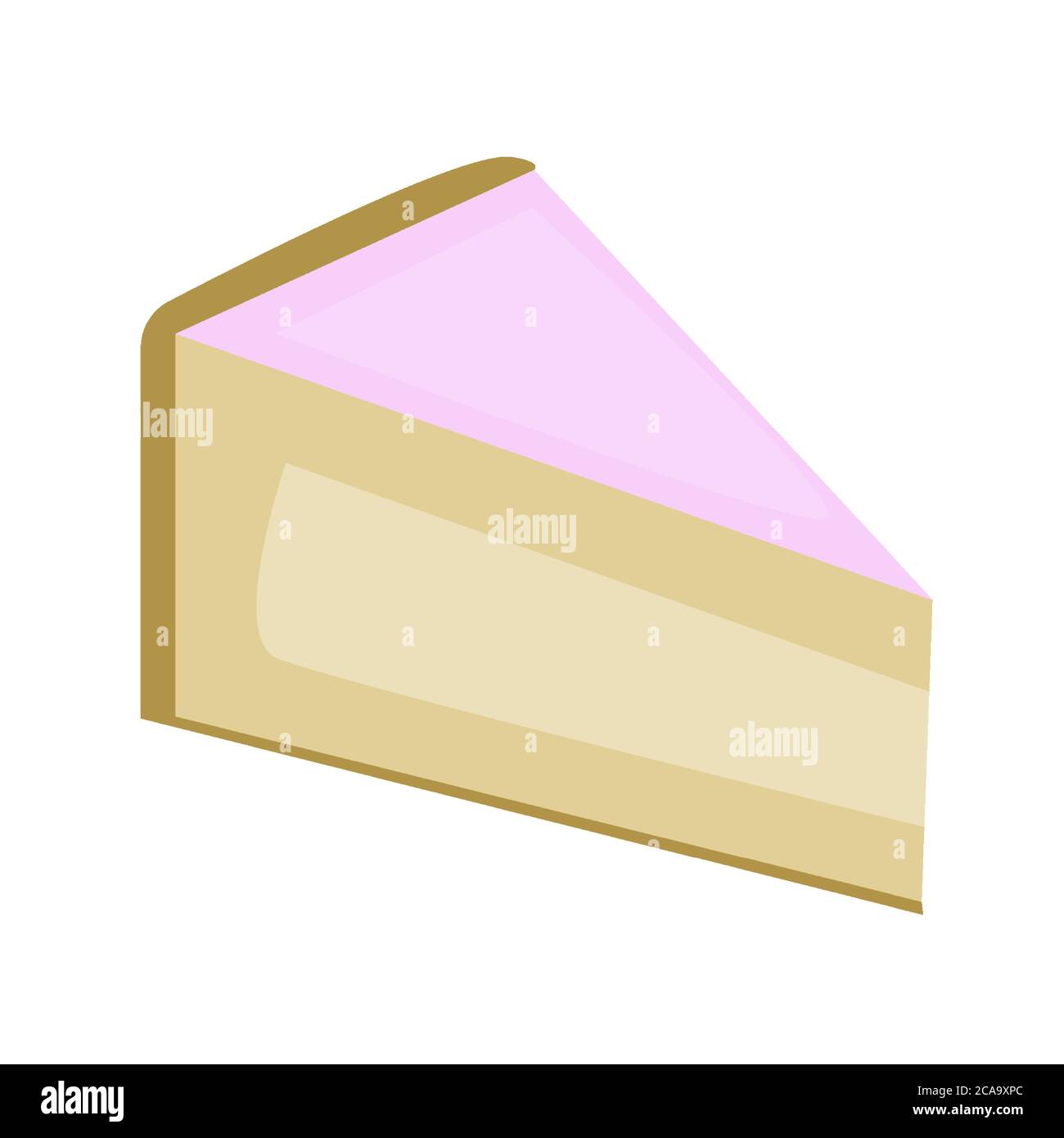 Cheese cake. Piece of pink cake in flat style vector illustration Stock ...