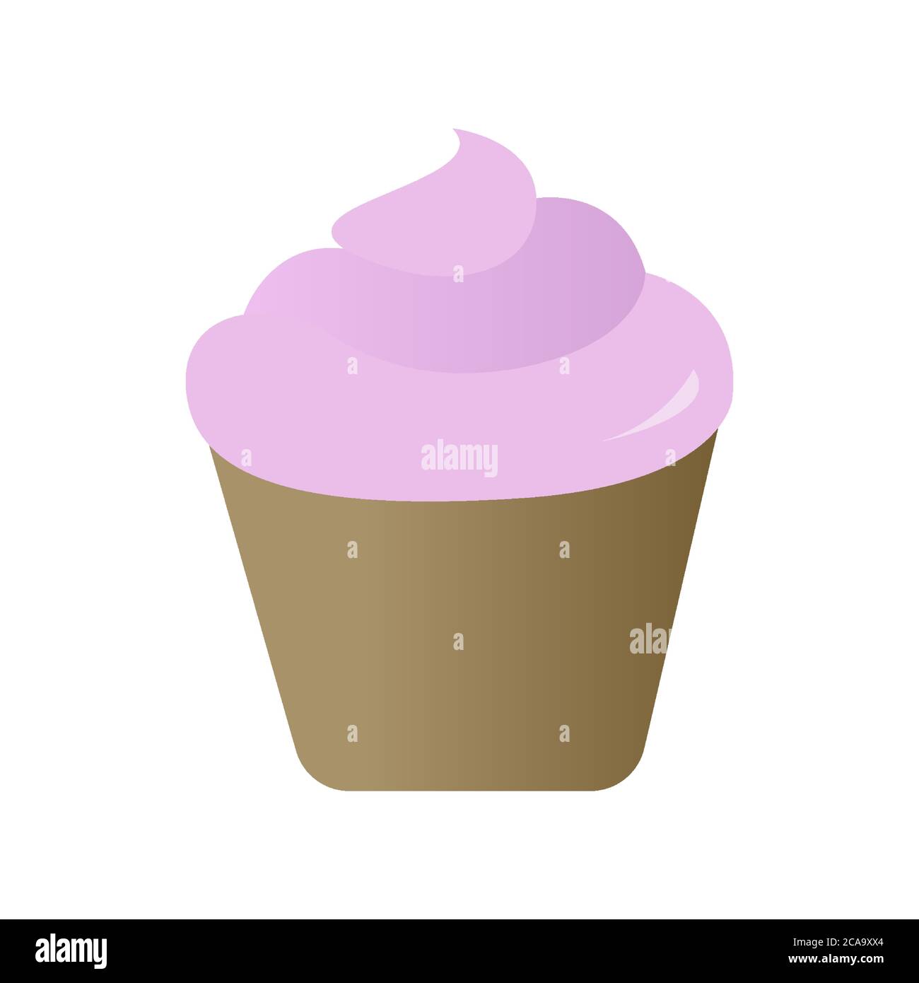 Cupcake with cream. Pink cupcake in flat style vector illustration ...