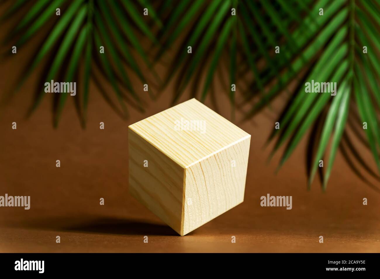 Design concept - geometric real wooden cube with surreal layout on ...