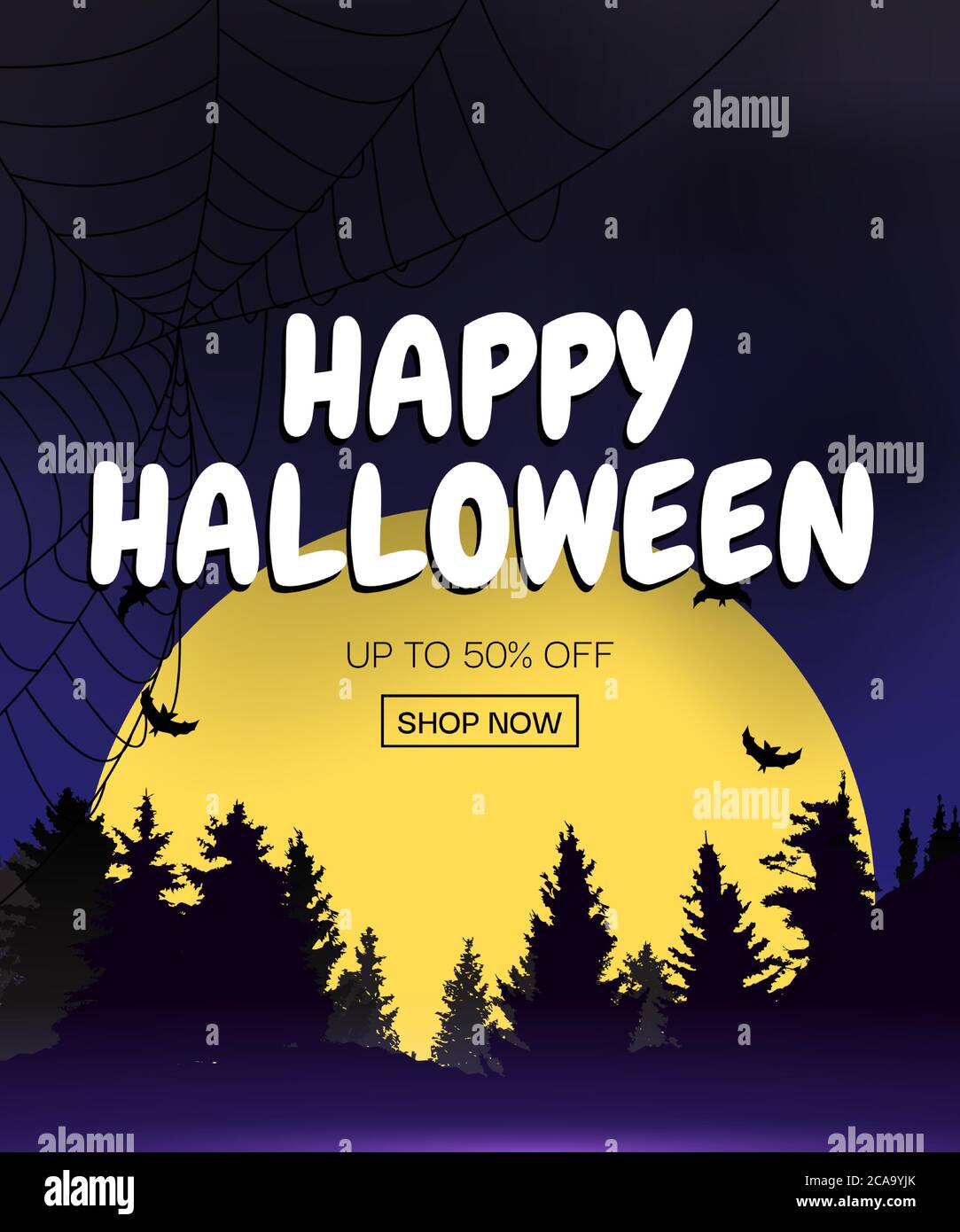 Happy Halloween, Shop Now poster Template Background. Vector ...