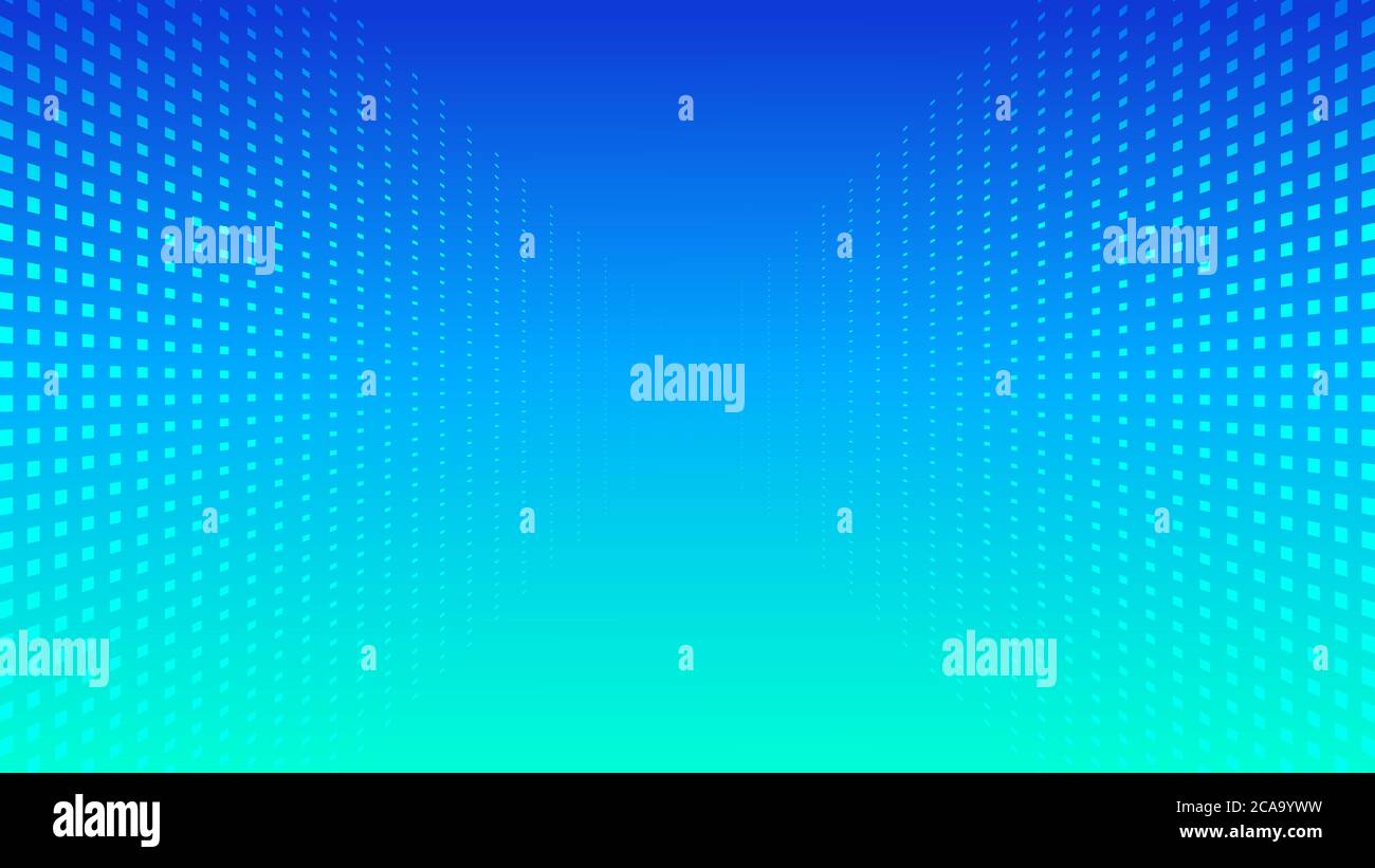 Abstract halftone perspective blue gradient minimal background. Vector trendy backdrop for ...