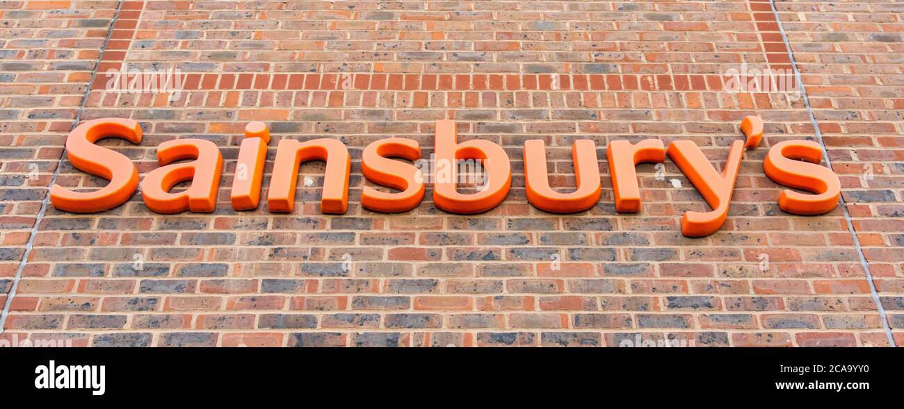 Sainsbury’s store logo seen on one of their branches in London Stock ...