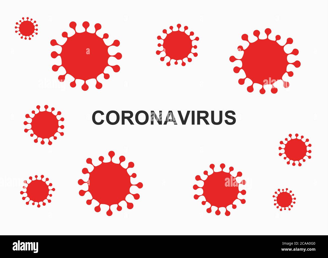Coronavirus virus red symbol on white background. Vector illustration ...