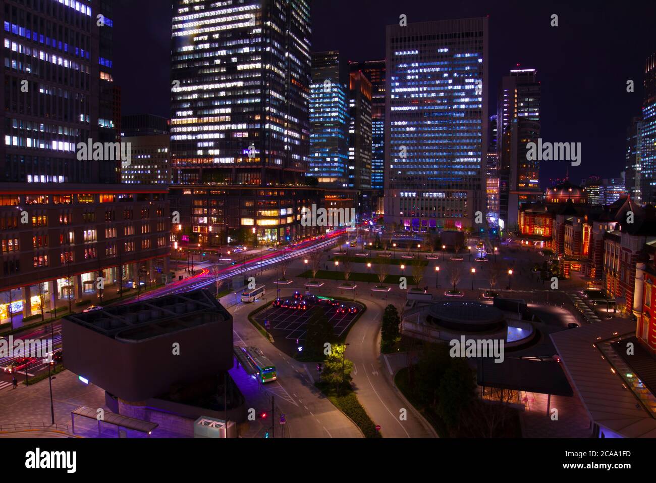 A panoramic cityscape at the urban city in front of Tokyo station Stock ...