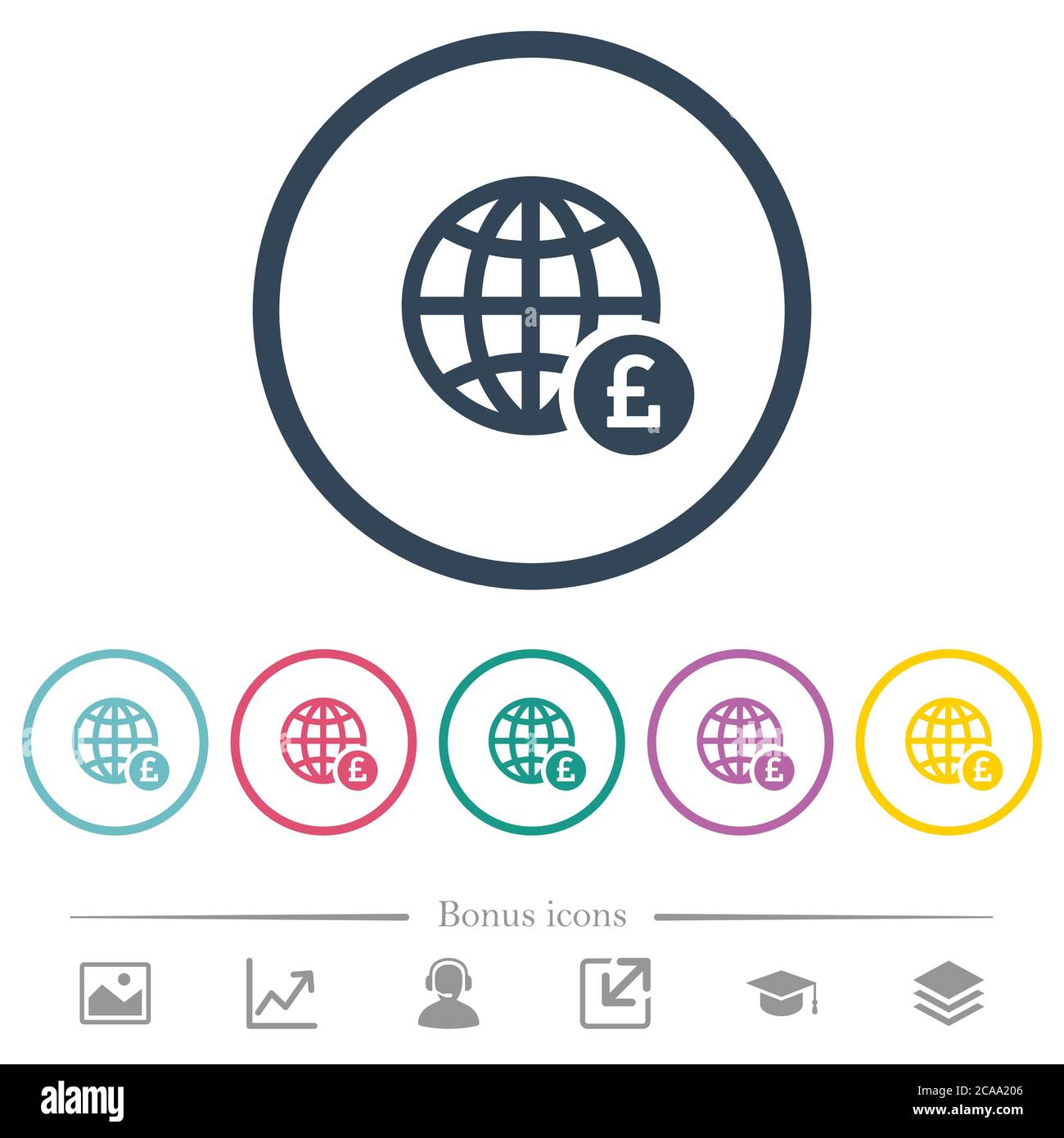 Online Pound payment flat color icons in round outlines. 6 bonus icons ...