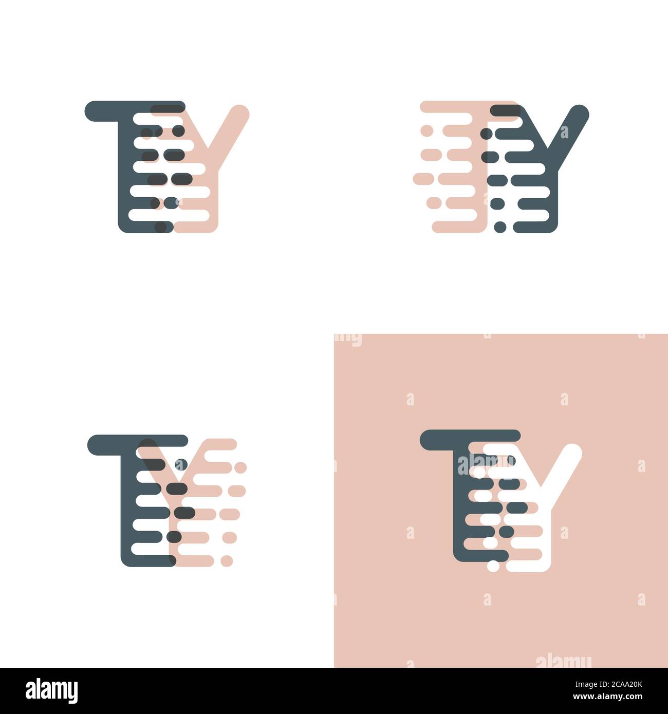 TY letters logo with accent speed pink and gray Stock Vector Image ...