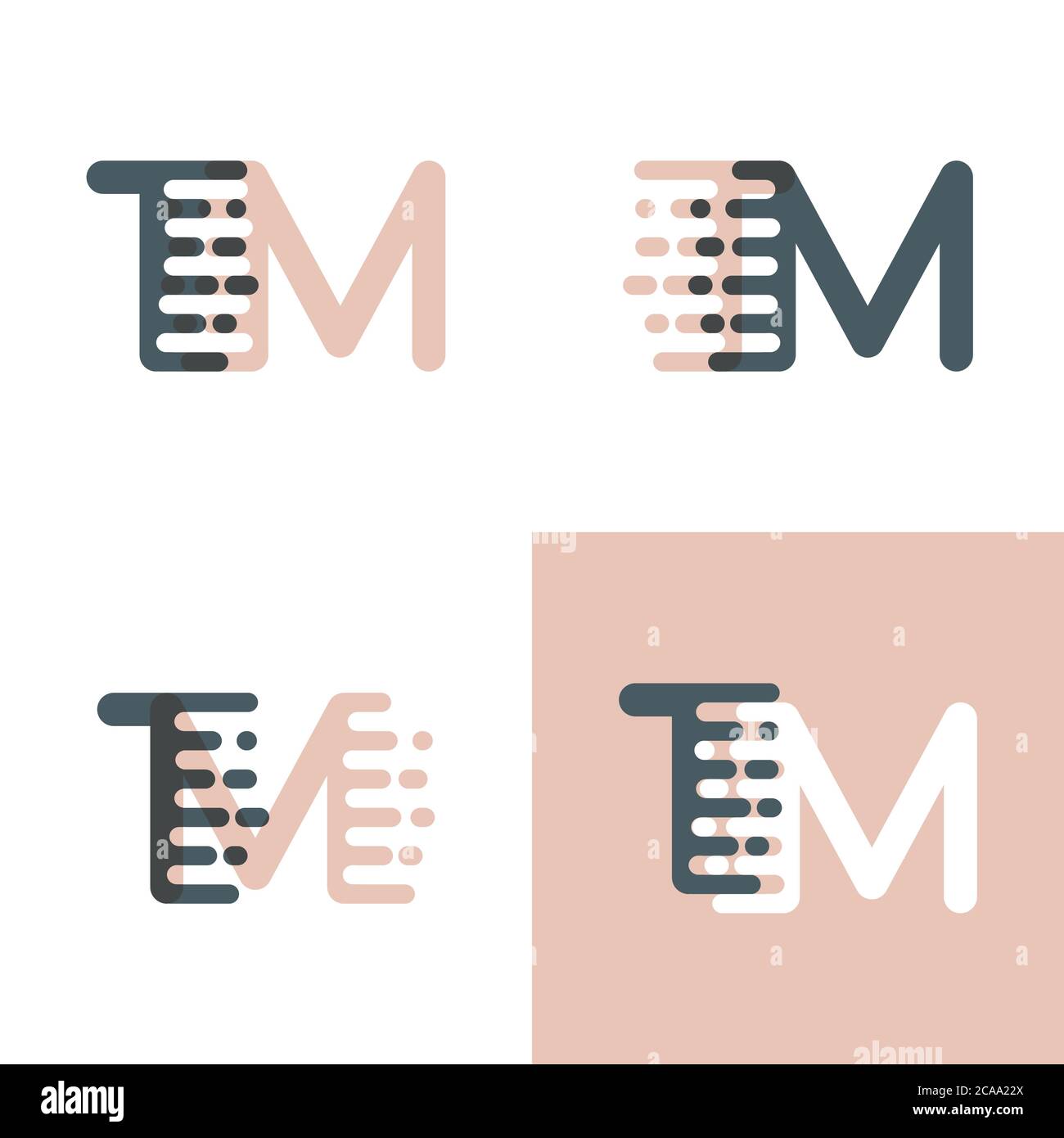 TM letters logo with accent speed pink and gray Stock Vector Image ...