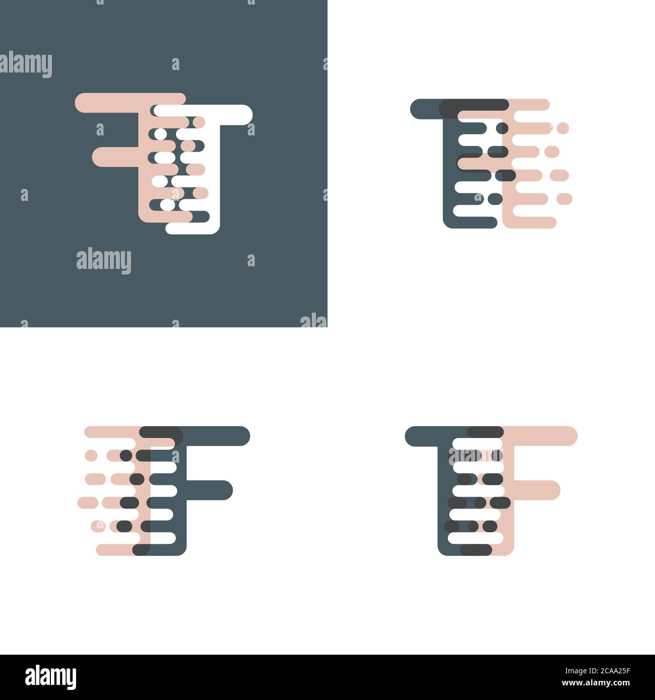 TF letters logo with accent speed pink and gray Stock Vector Image ...
