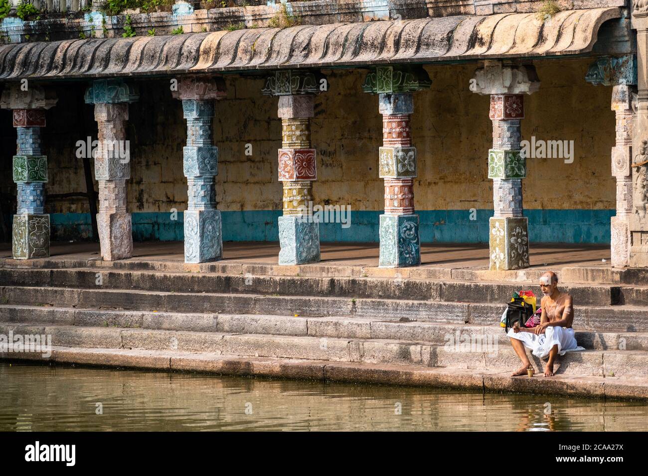 Mayiladuthurai, Tamil Nadu, India - February 2020: An elderly Indian ...