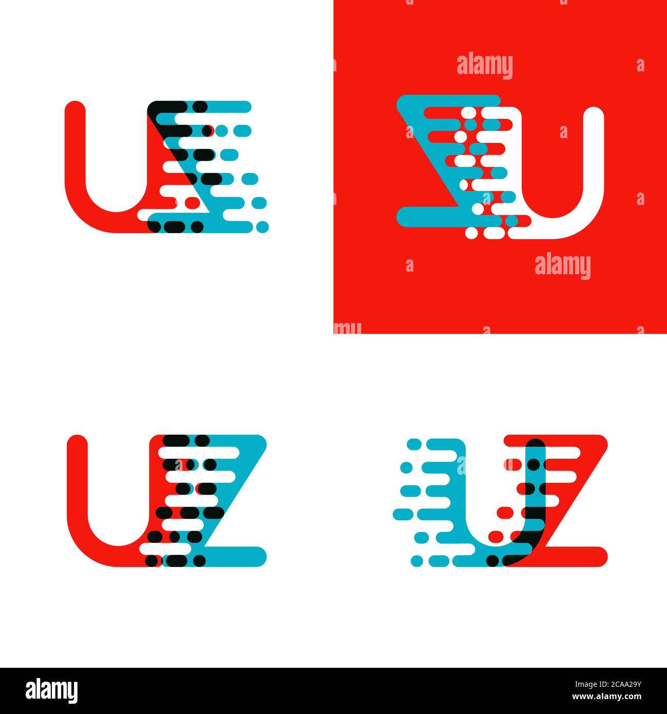 UZ letters logo with accent speed red and blue Stock Vector Image & Art ...