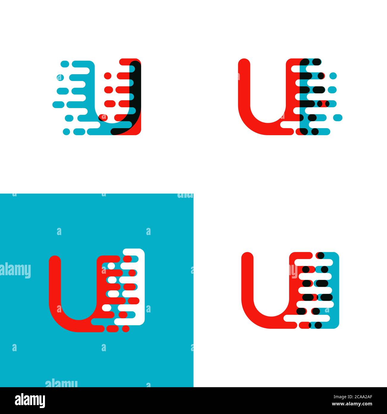 UI letters logo with accent speed red and blue Stock Vector Image & Art ...