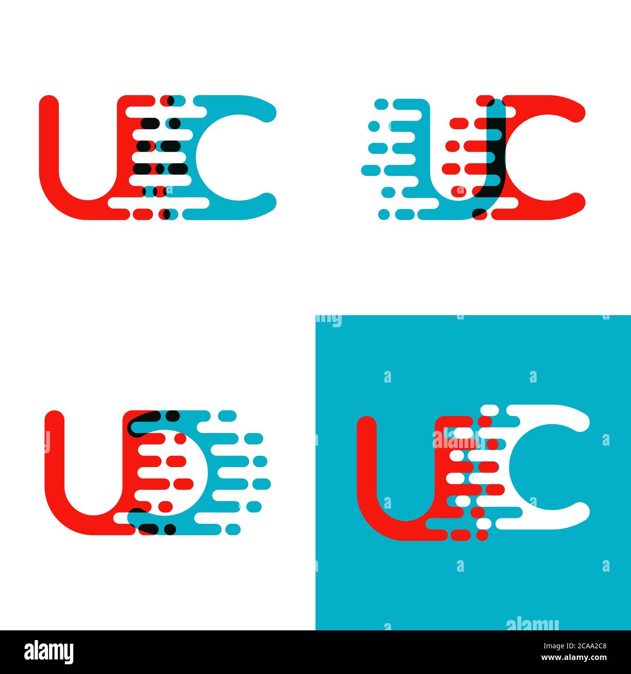 UC letters logo with accent speed red and blue Stock Vector Image & Art ...