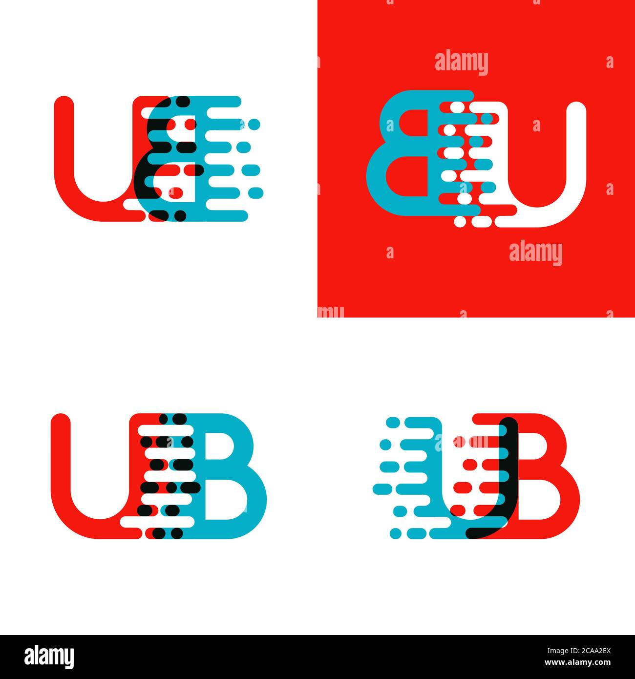 UB letters logo with accent speed red and blue Stock Vector Image & Art ...