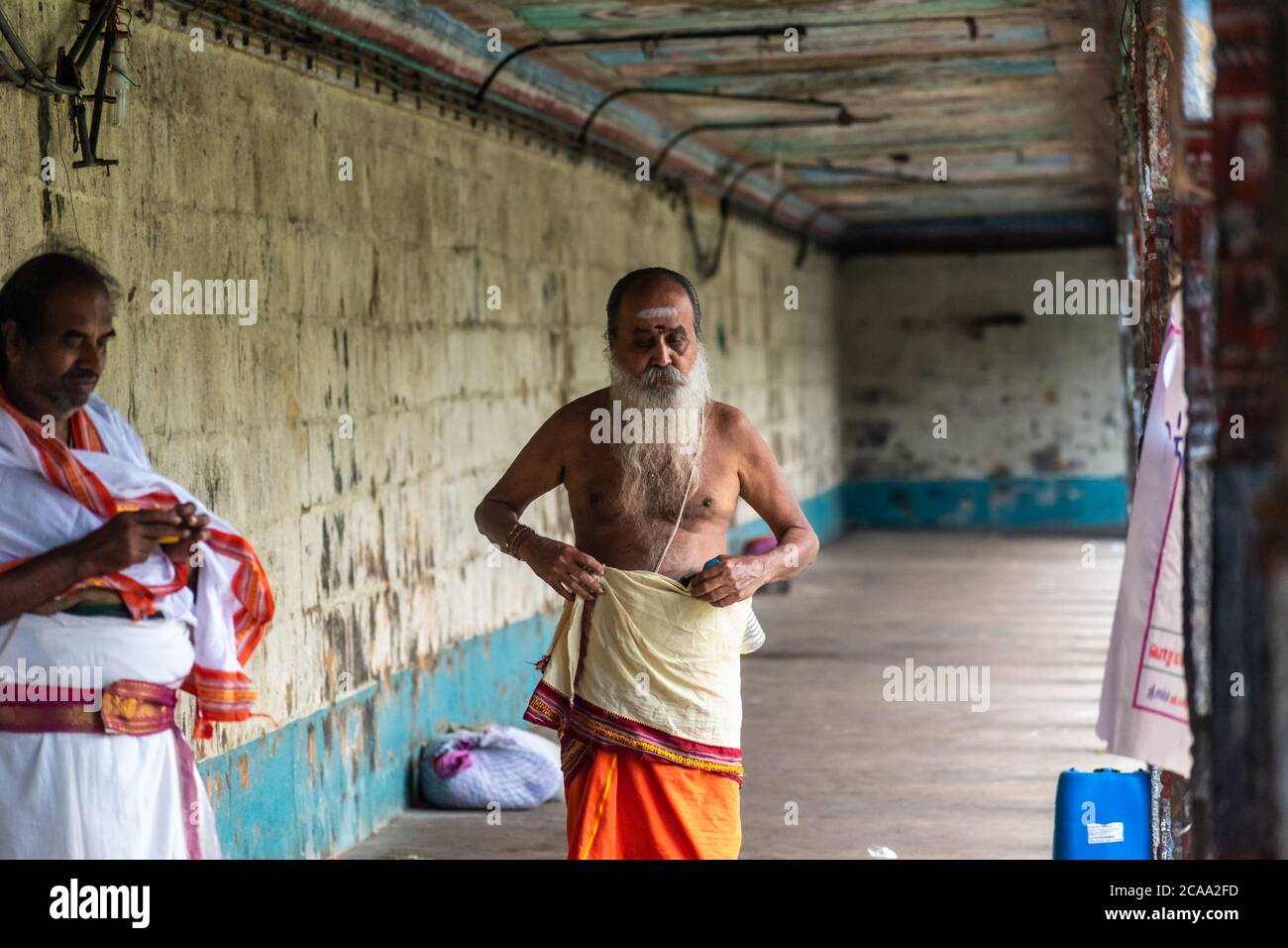 Mayiladuthurai, Tamil Nadu, India - February 2020: An elderly Indian ...