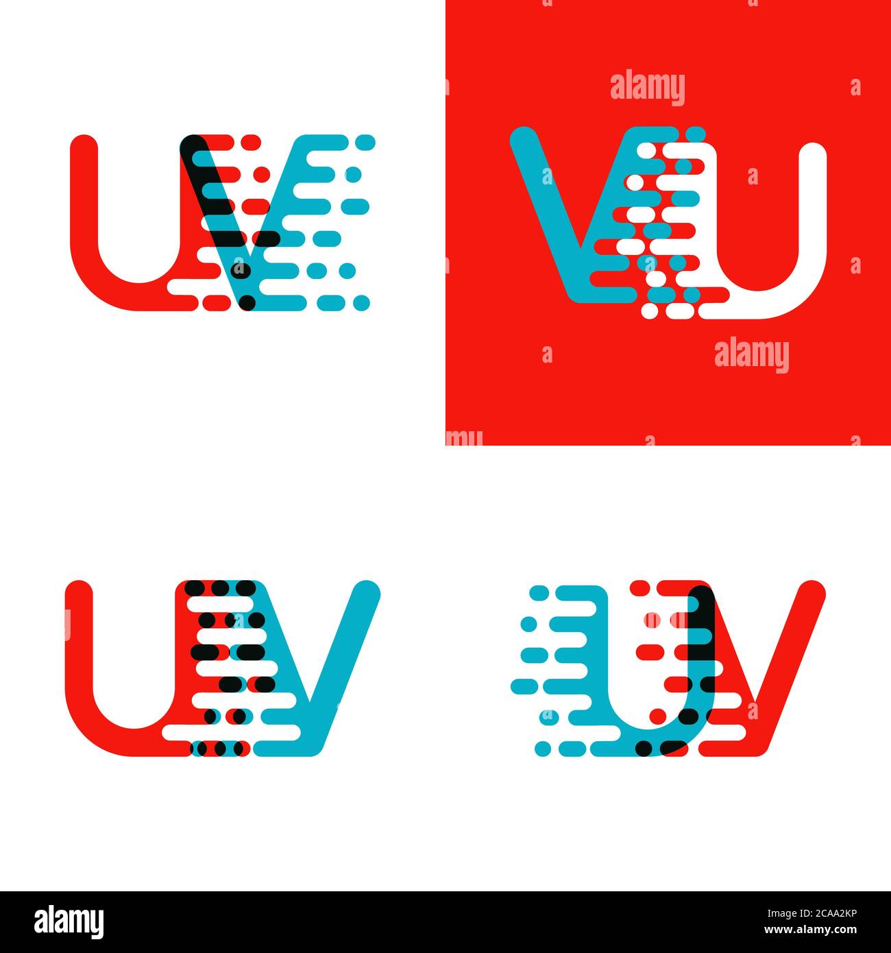 UV letters logo with accent speed red and blue Stock Vector Image & Art ...