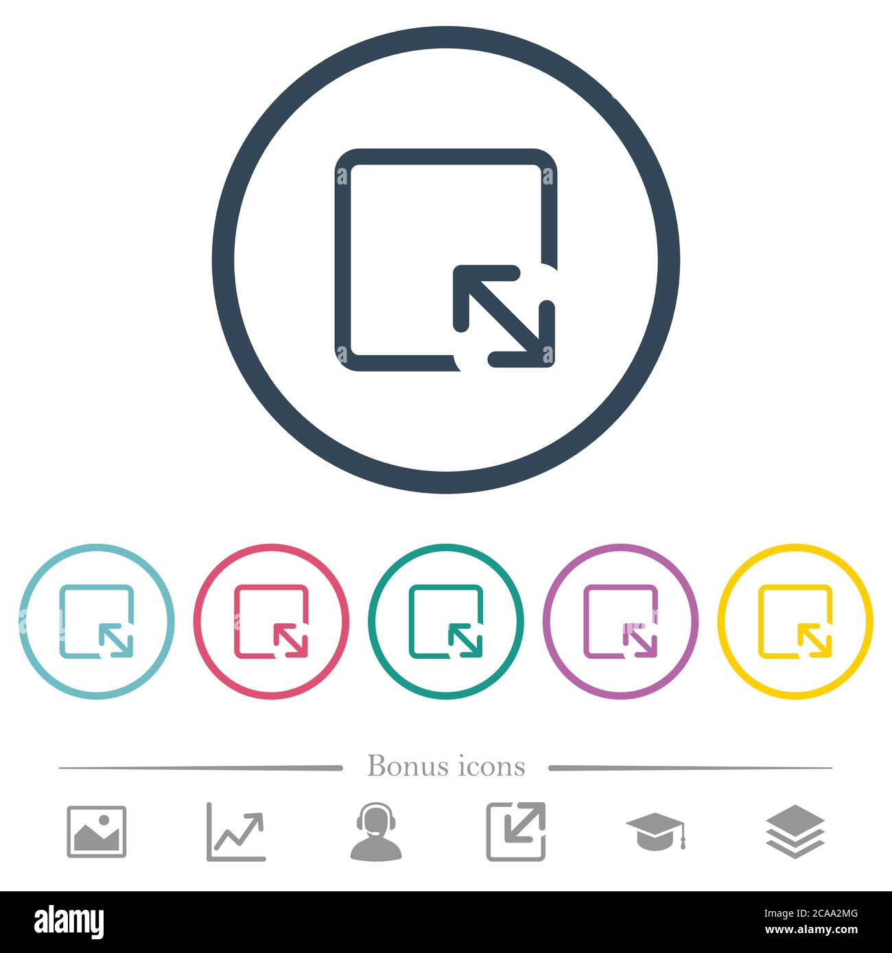 Resize Object Flat Color Icons In Round Outlines 6 Bonus Icons Included Stock Vector Image