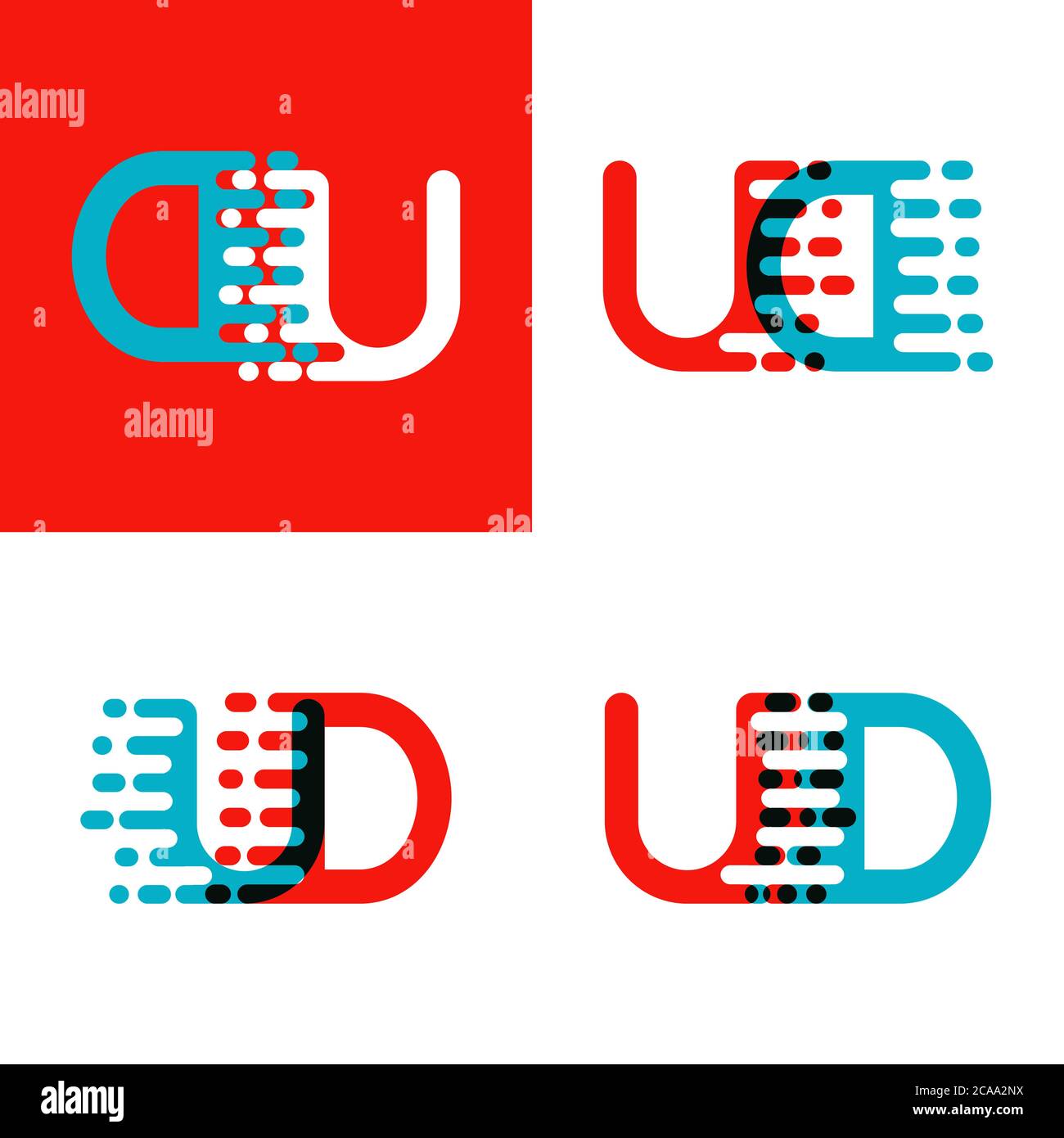 UD letters logo with accent speed red and blue Stock Vector Image & Art ...