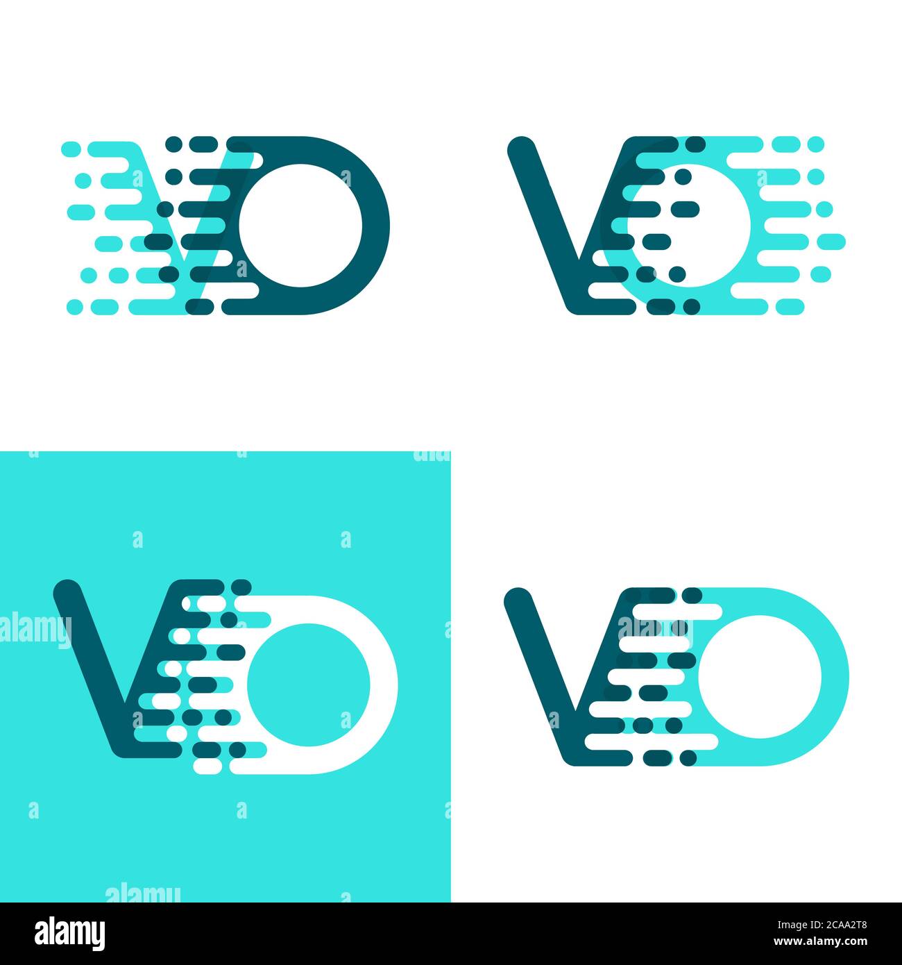 VO letters logo with accent speed green and blue Stock Vector Image ...