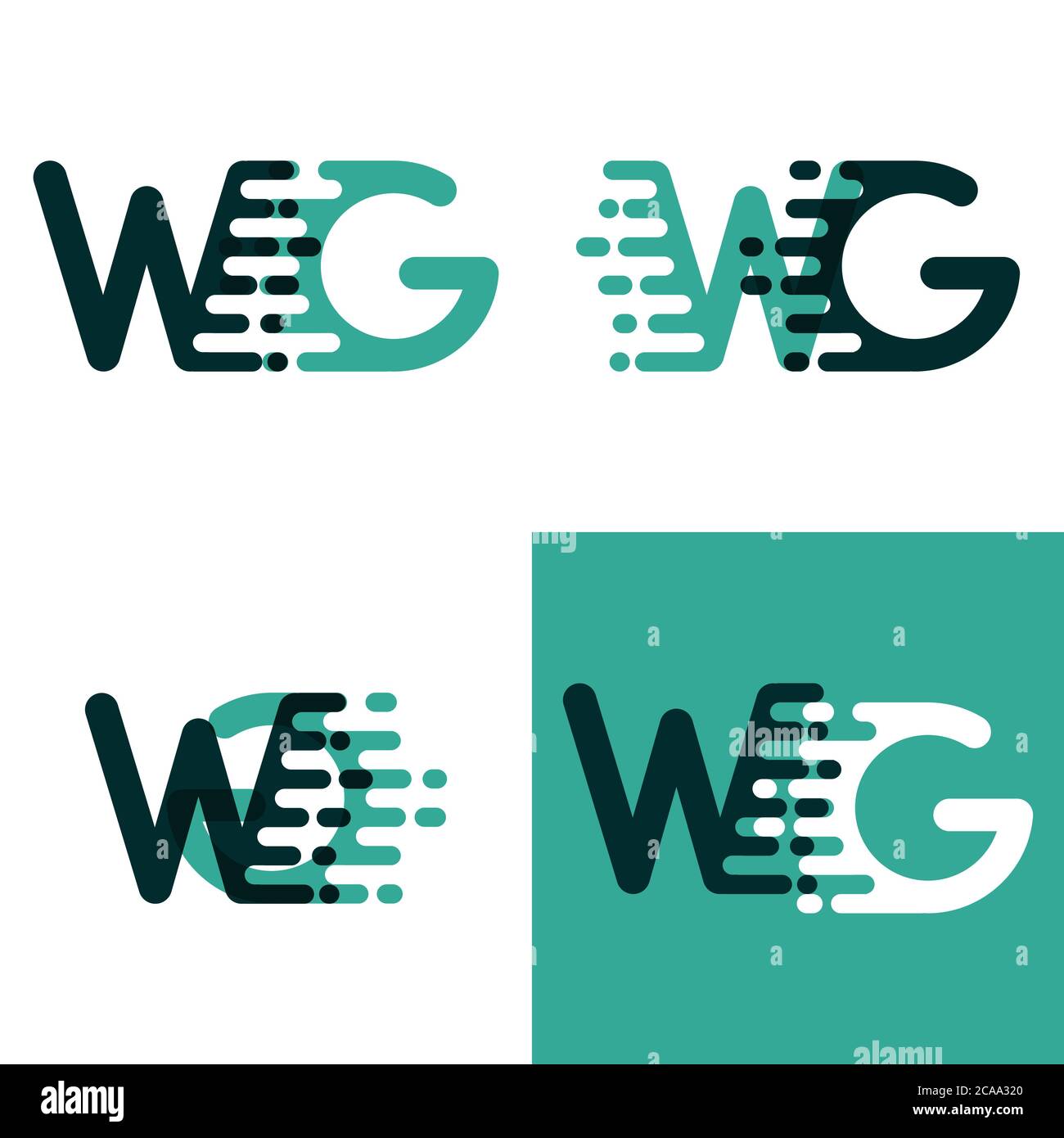 WG letters logo with accent speed green and dark green Stock Vector ...