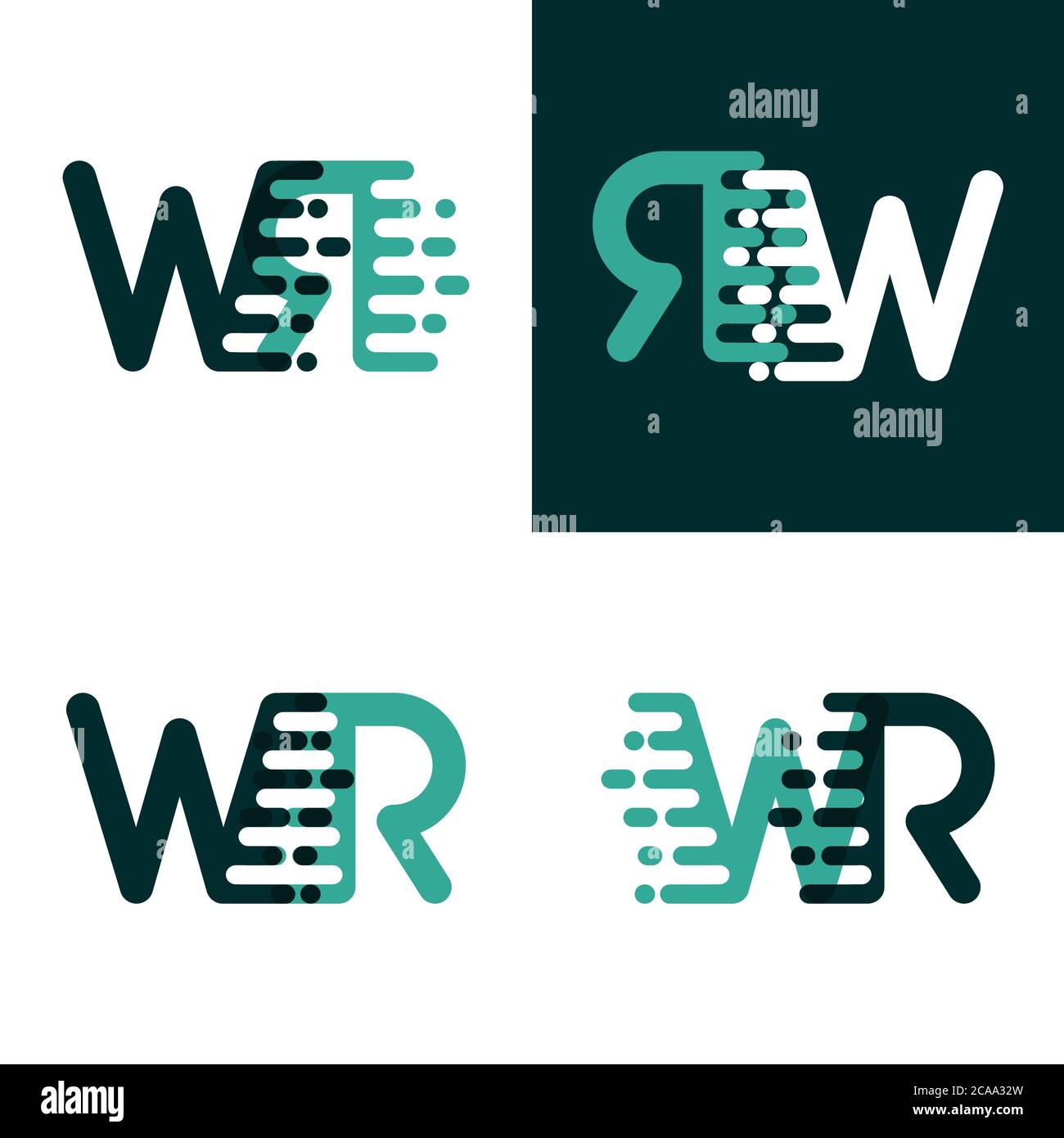 WR letters logo with accent speed green and dark green Stock Vector ...