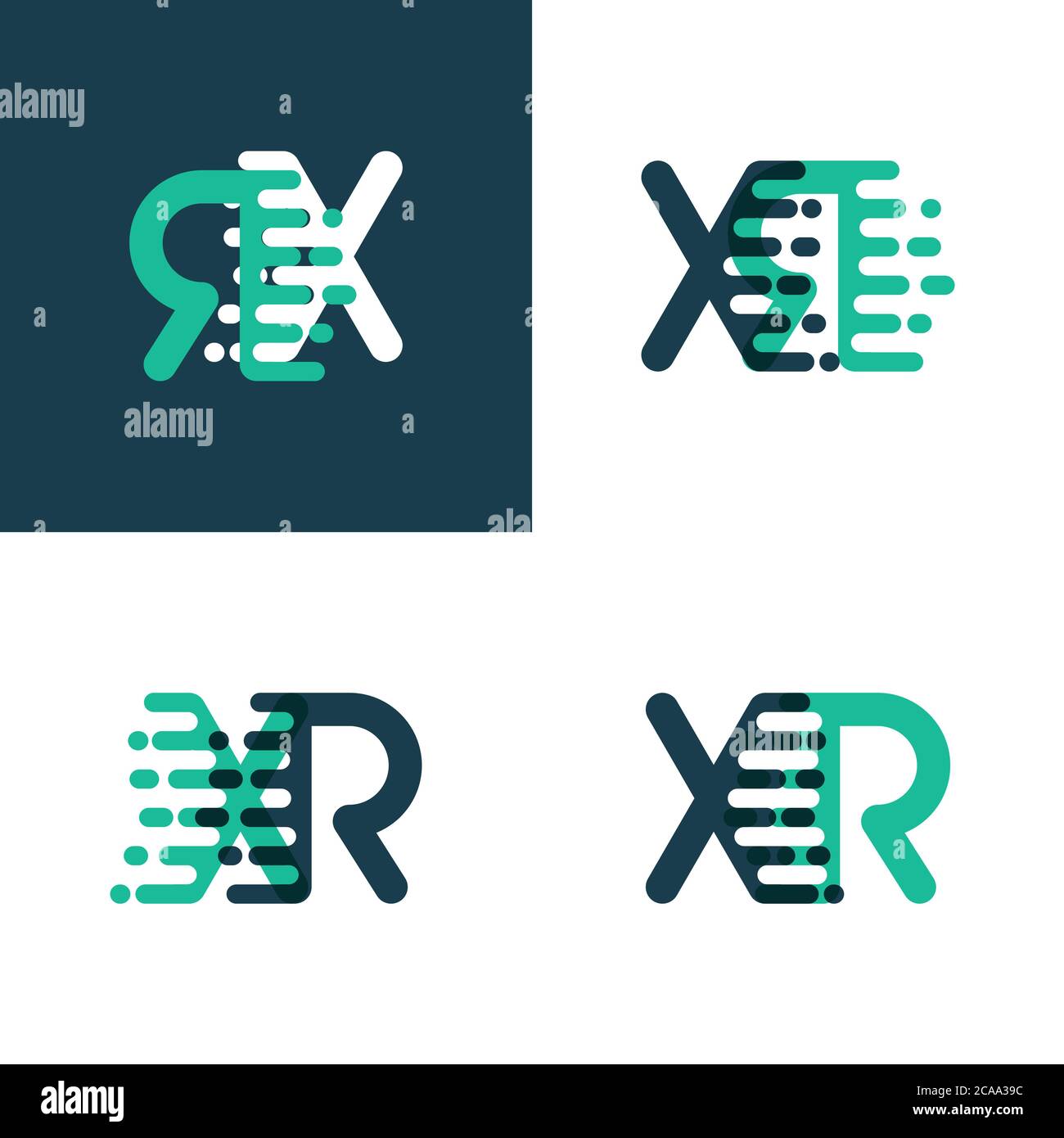XR letters logo with accent speed green and blue Stock Vector Image ...