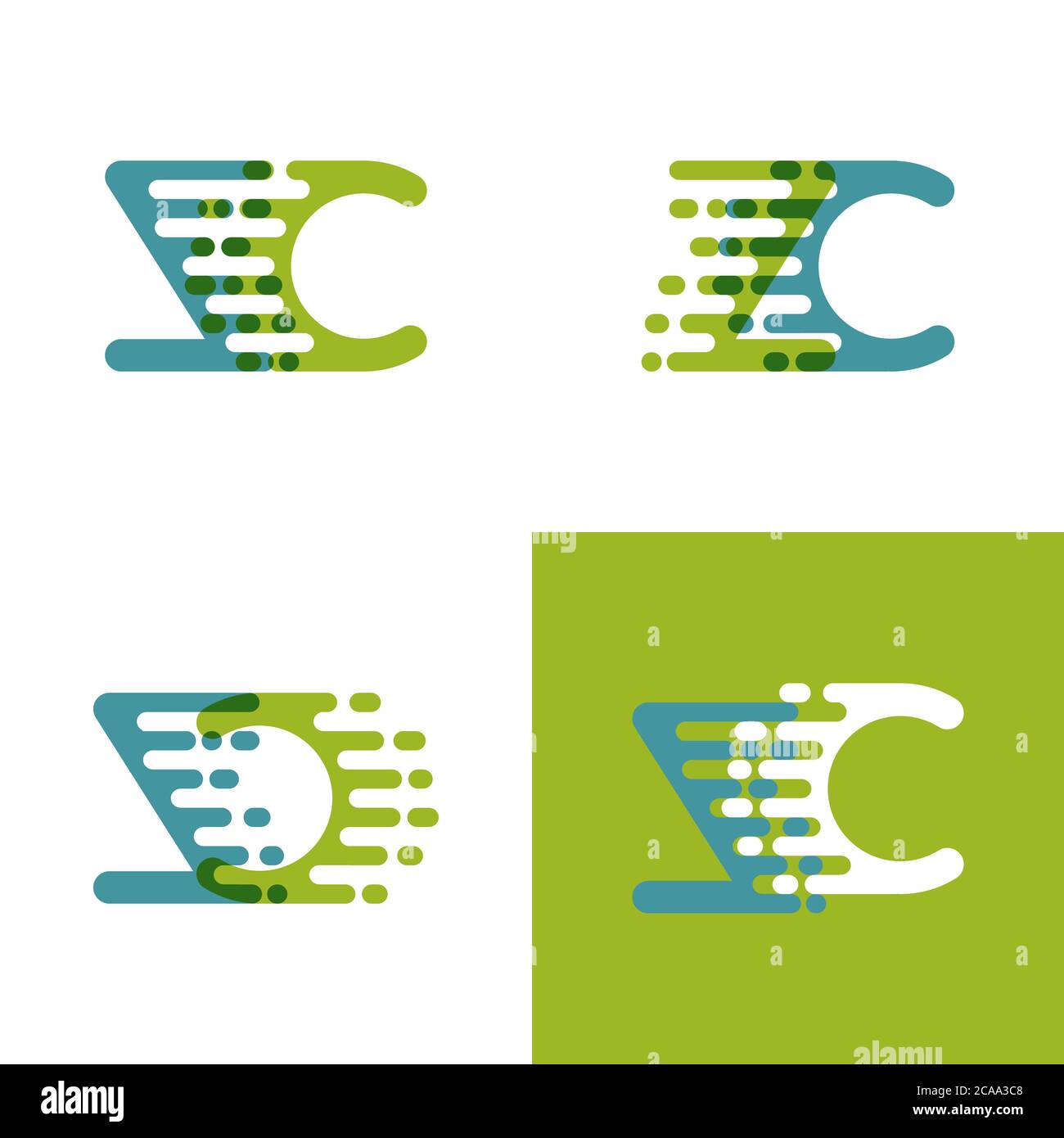 ZC letters logo with accent speed green and blue Stock Vector Image ...