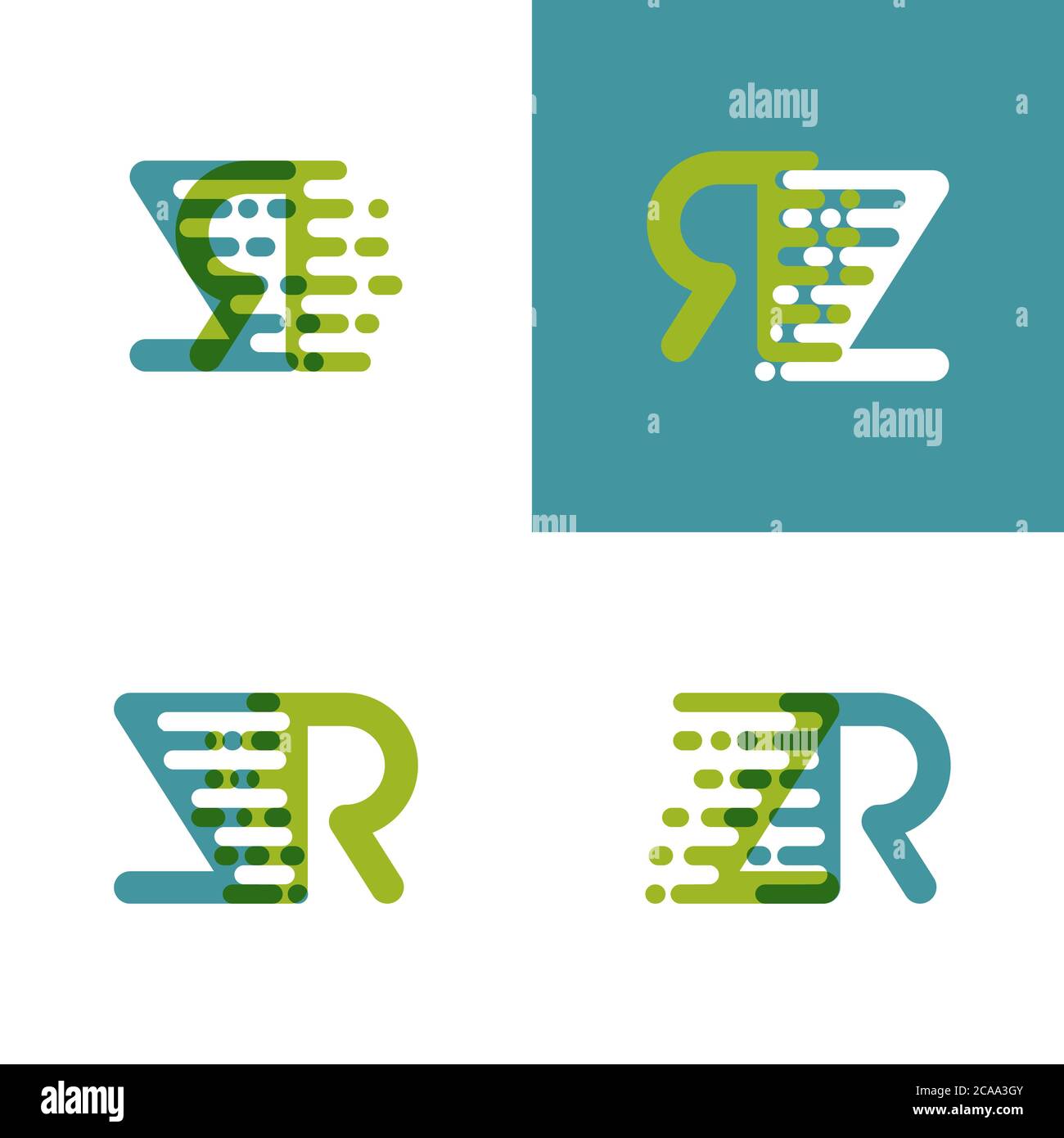 ZR letters logo with accent speed green and blue Stock Vector Image ...