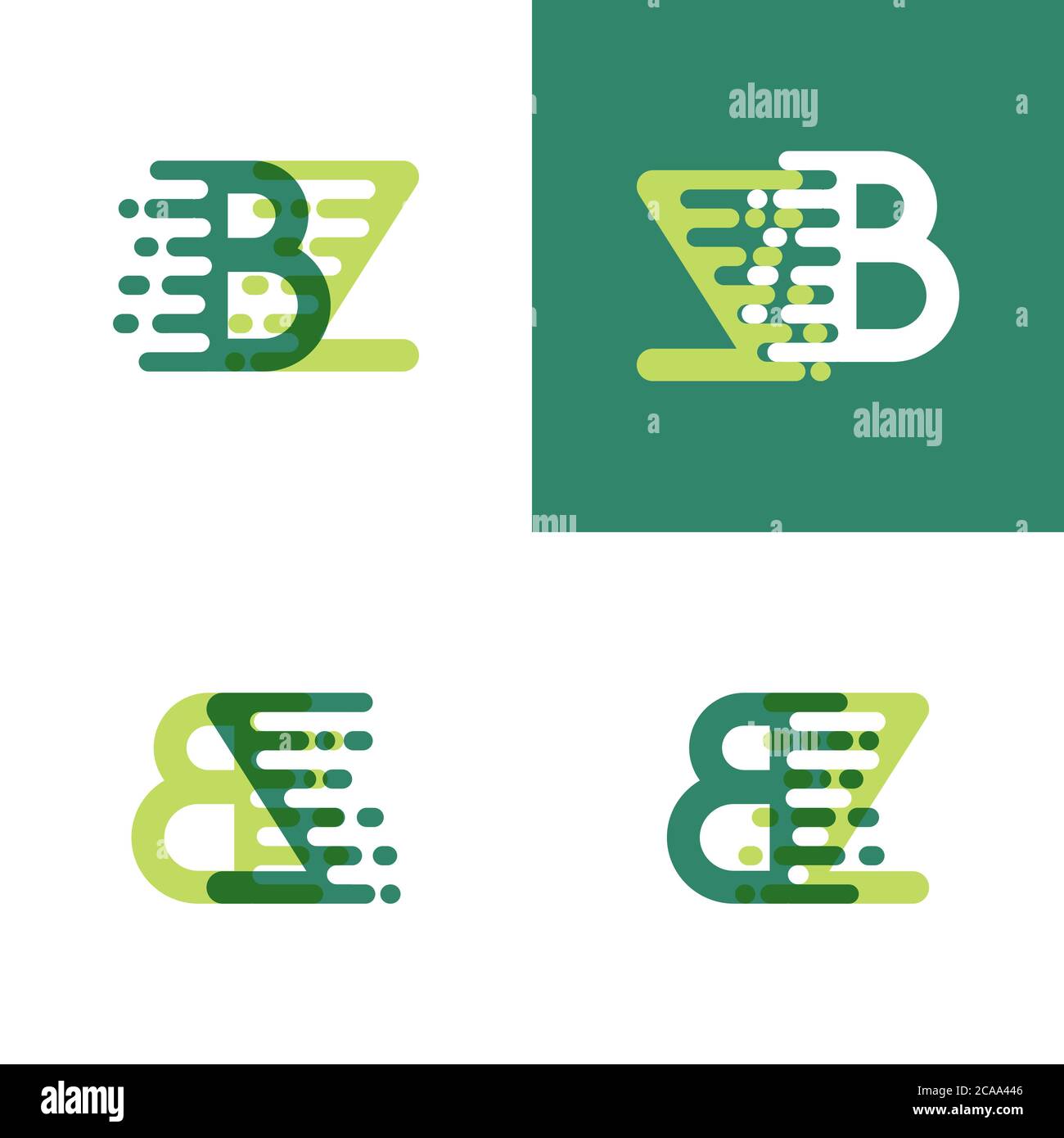 BZ letters logo with accent speed in light green and dark green Stock ...