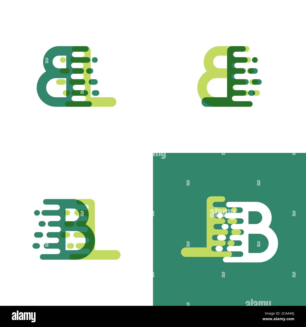 BL letters logo with accent speed in light green and dark green Stock ...