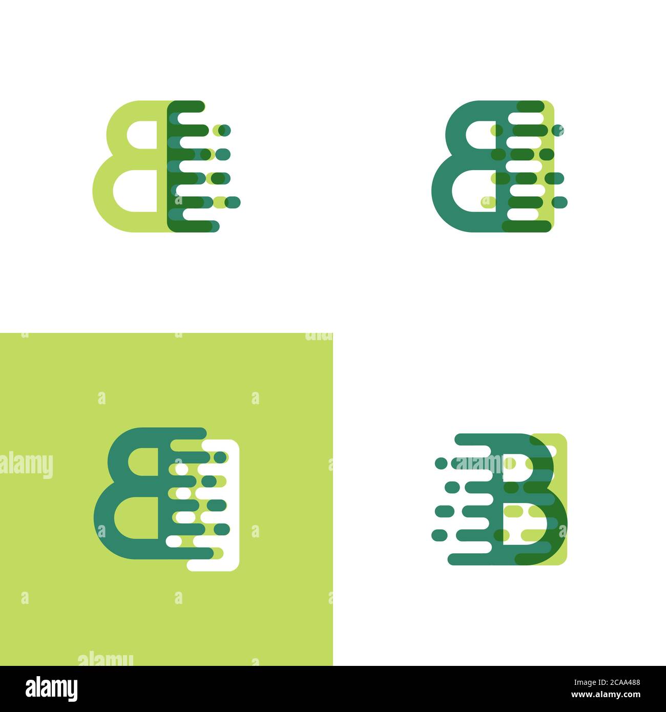 BI letters logo with accent speed in light green and dark green Stock ...